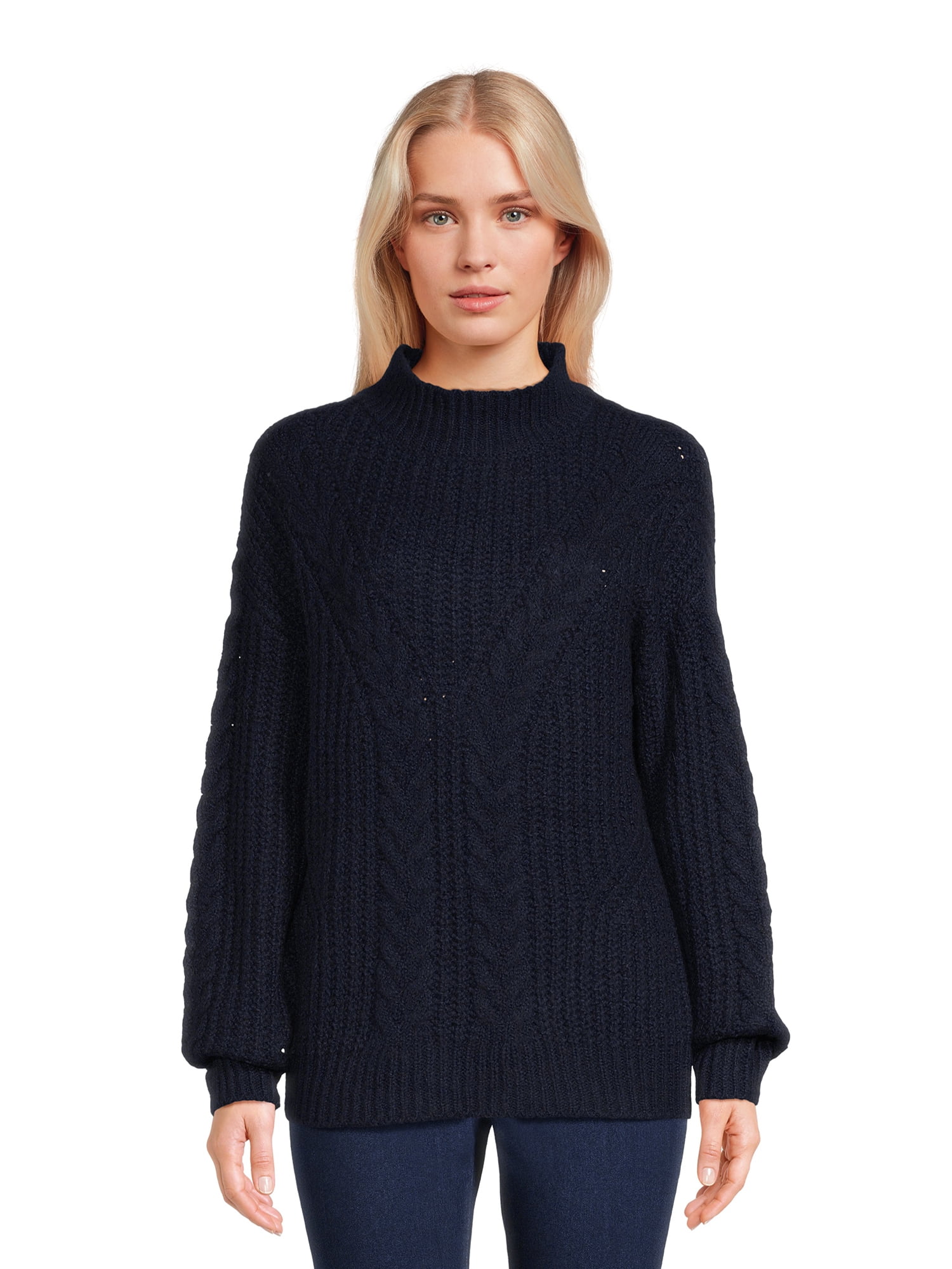 Time and Tru women's Mock Neck Sweater - Weight Style - Walmart.com