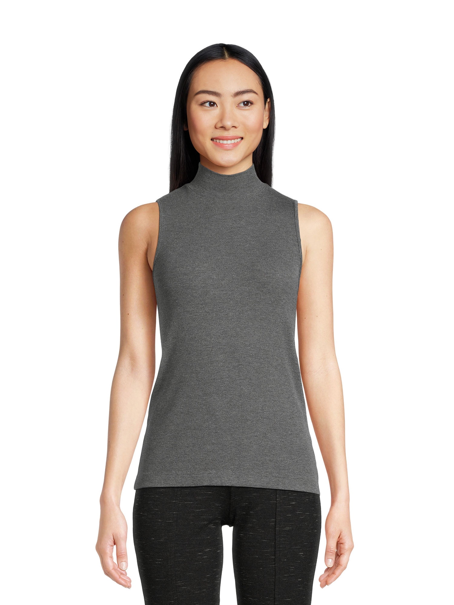 Time and Tru Women's Mock Neck Tank Top - Walmart.com
