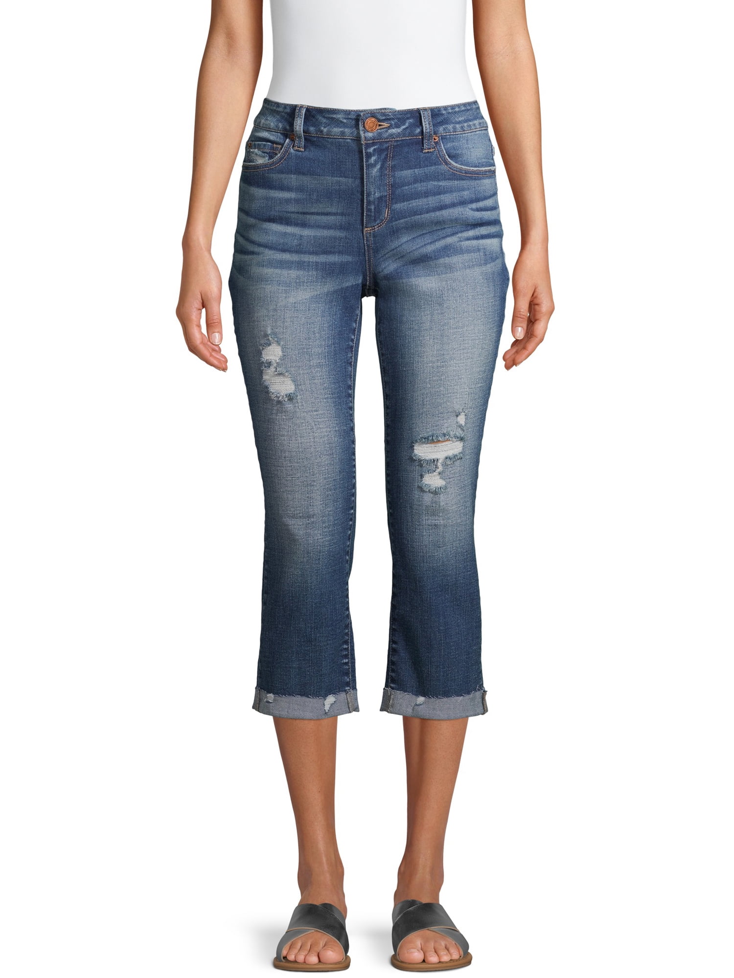 Time and Tru Women's Modern Mid-Rise Capri Pants - Walmart.com