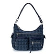 Time and Tru Women's Multi-Compartment Faye Hobo Handbag, Blue ...