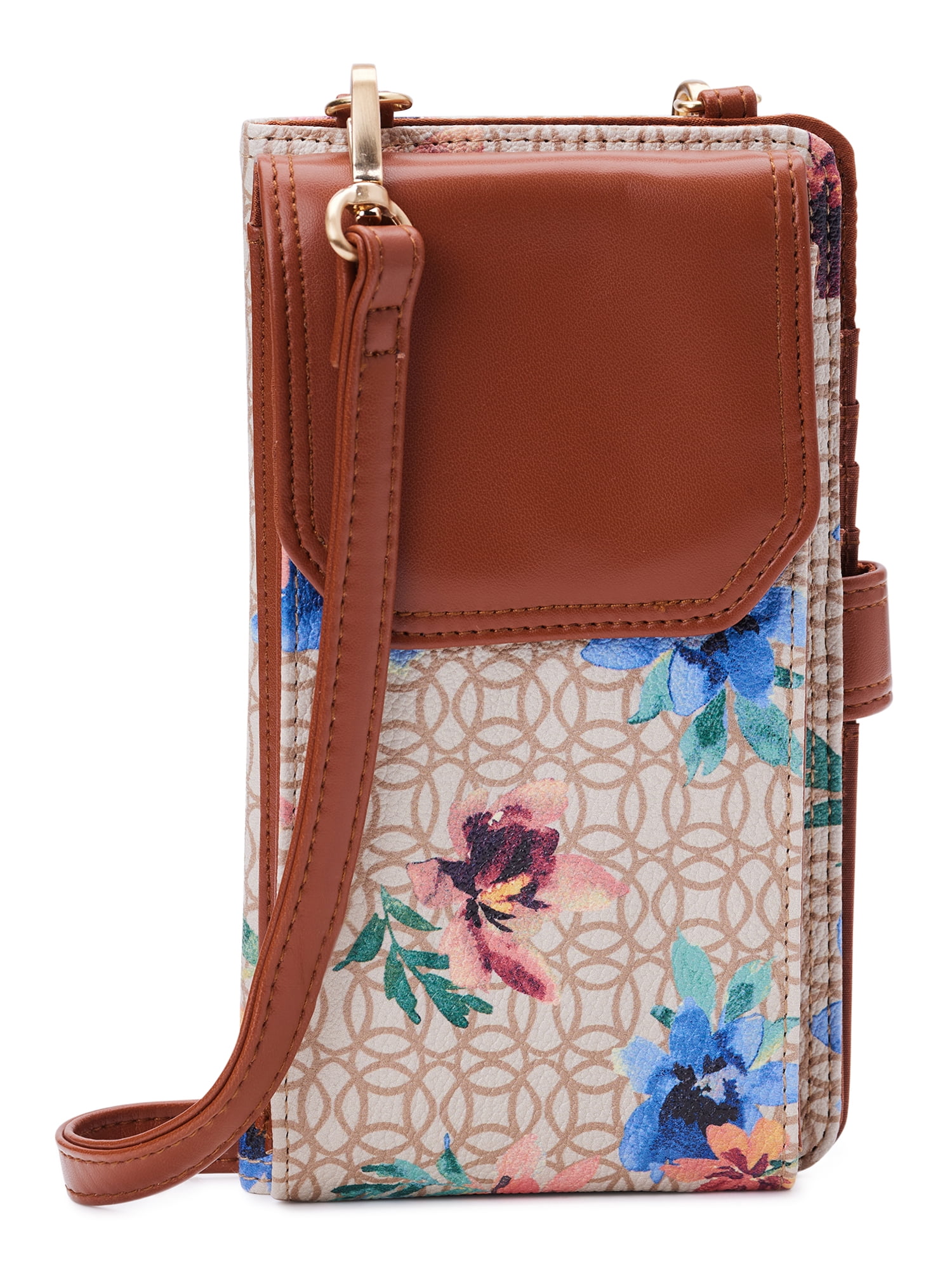 Time and Tru Women's Natalie Cellie Wallet, Watercolor Floral Status ...