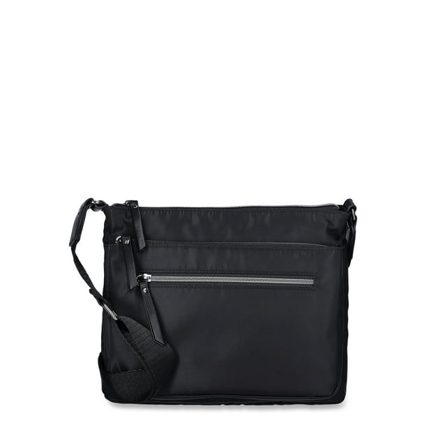 Time and Tru Women's Nylon Pine Crossbody, Black - Walmart Business ...