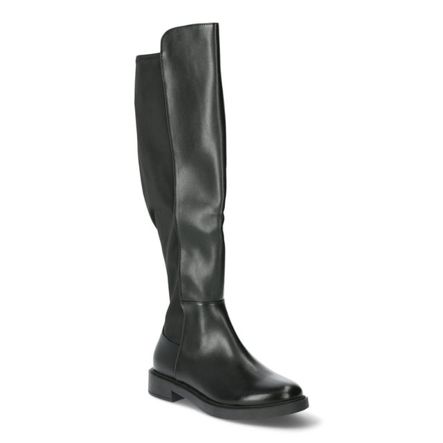 Time and Tru Women's Tall Over The Knee Stretch Boots, Wide Width ...