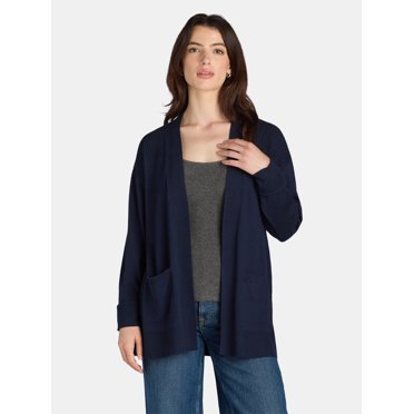 Real Essentials 3 Pack: Women's Long Sleeve Open-Front Cardigan with ...