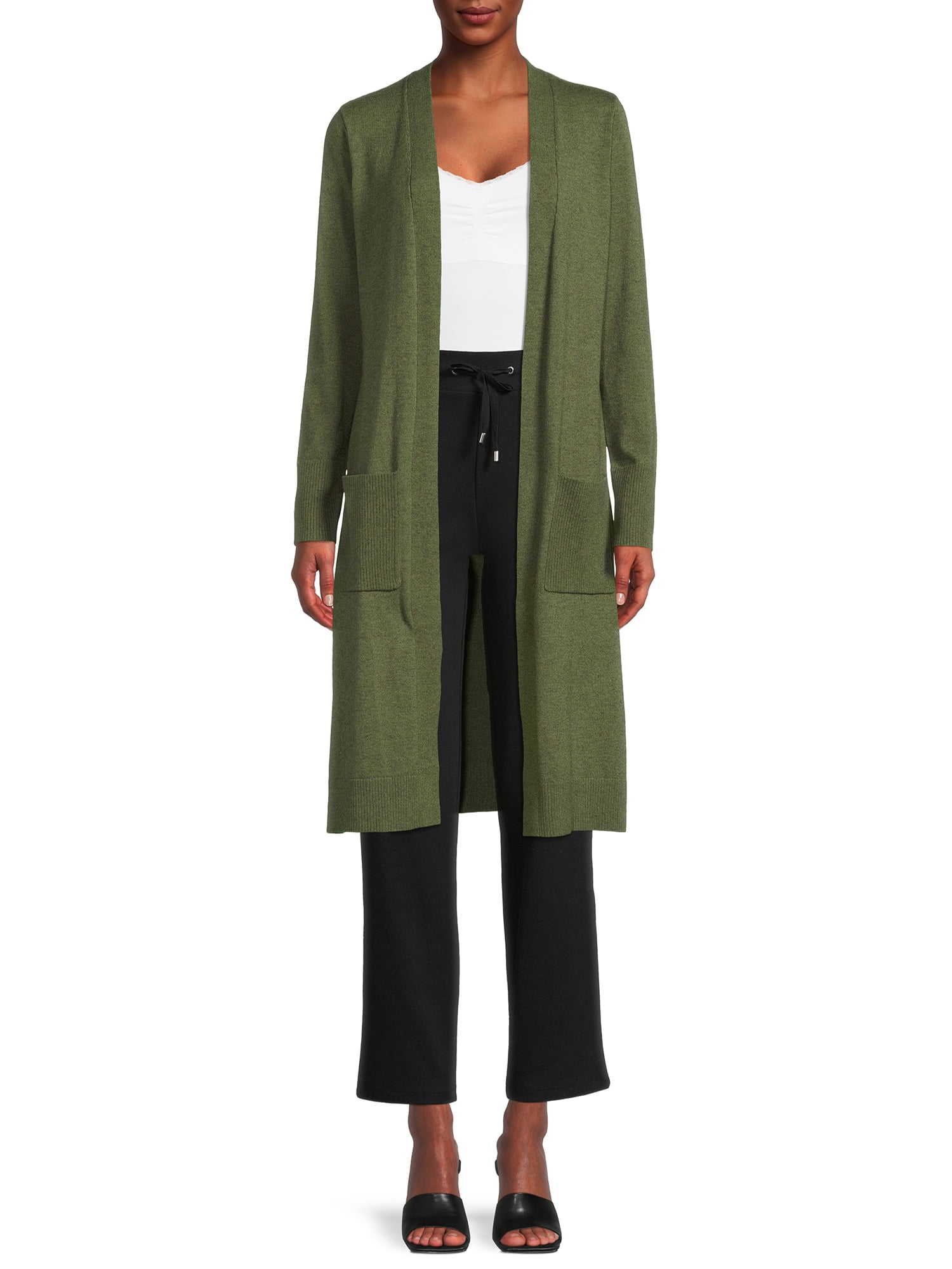 Time and Tru Women's Open Front Duster Cardigan - Walmart.com Time and Tru Women's Open Front Duster Cardigan - Walmart.com