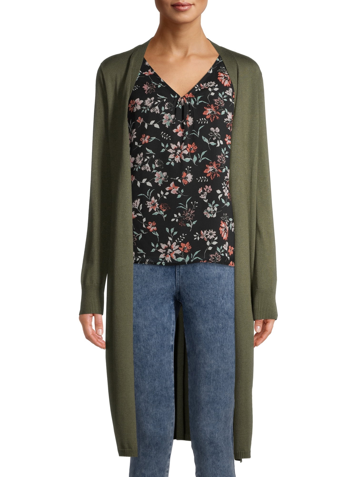 Time and Tru Women's Open Front Duster Cardigan - Walmart.com