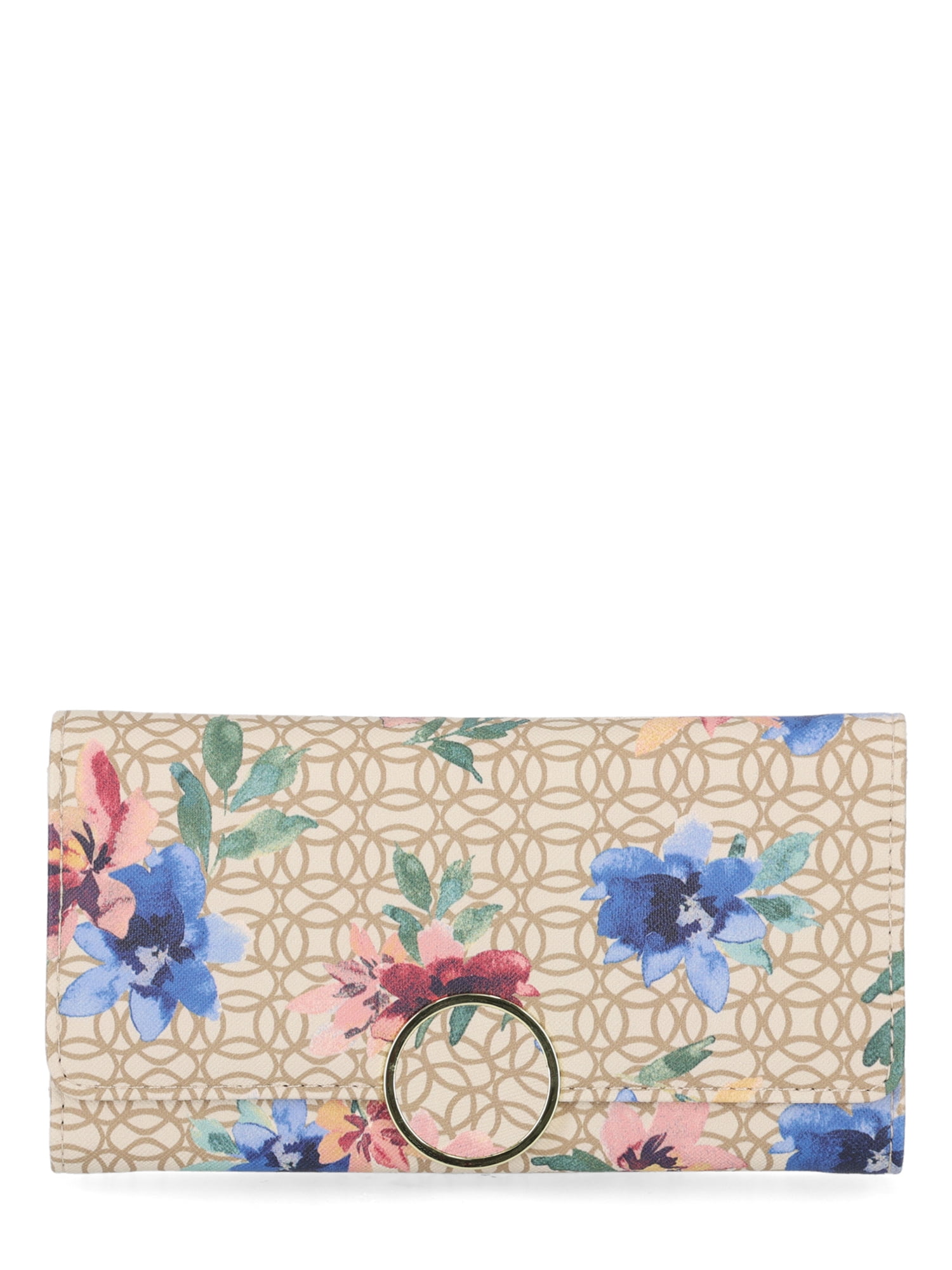 Time and Tru Women's Piper Clutch Wallet Vinyl Floral Print - Walmart.com