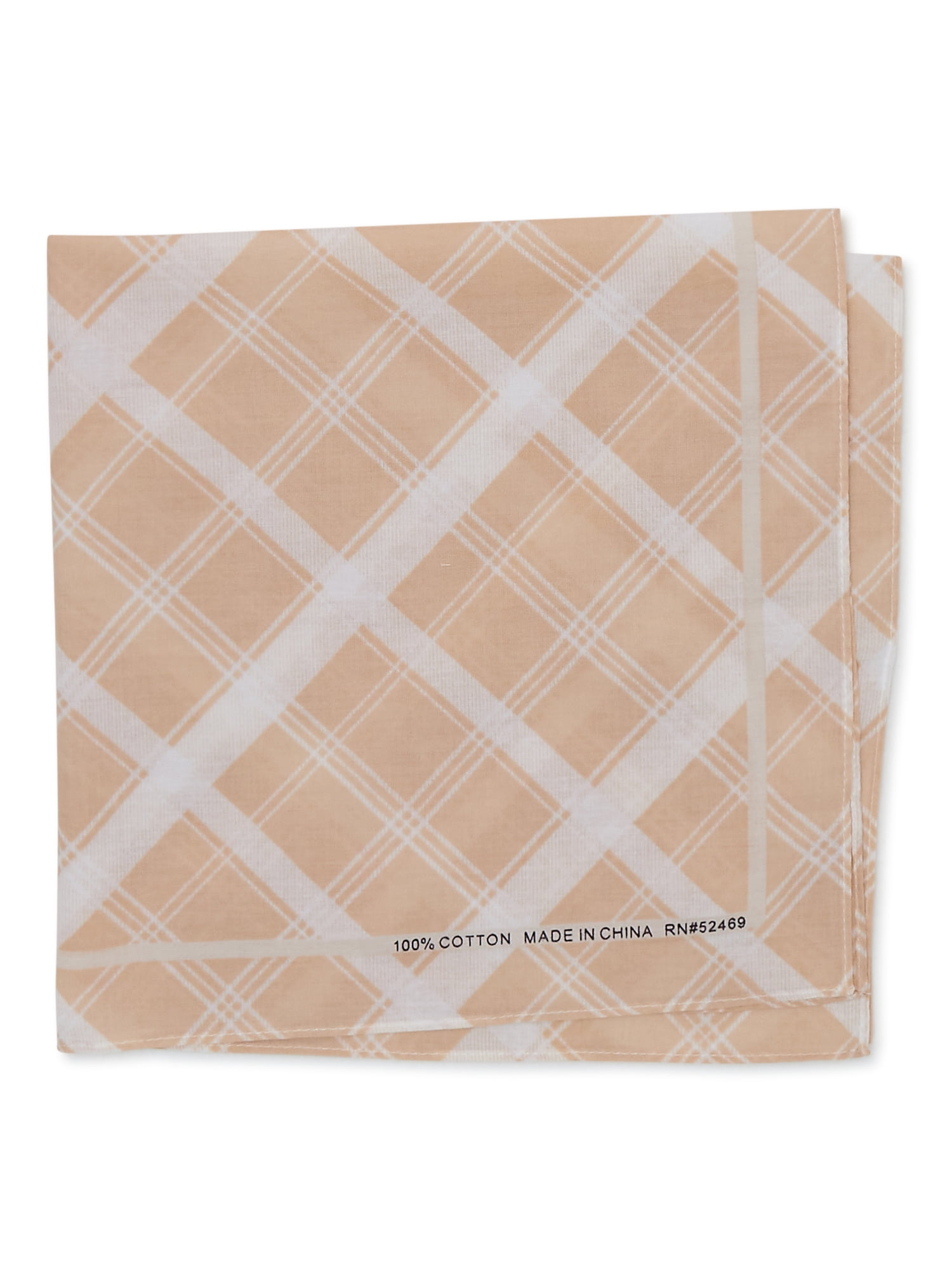 Time and Tru Women's Plaid Bandana Tan - Walmart.com
