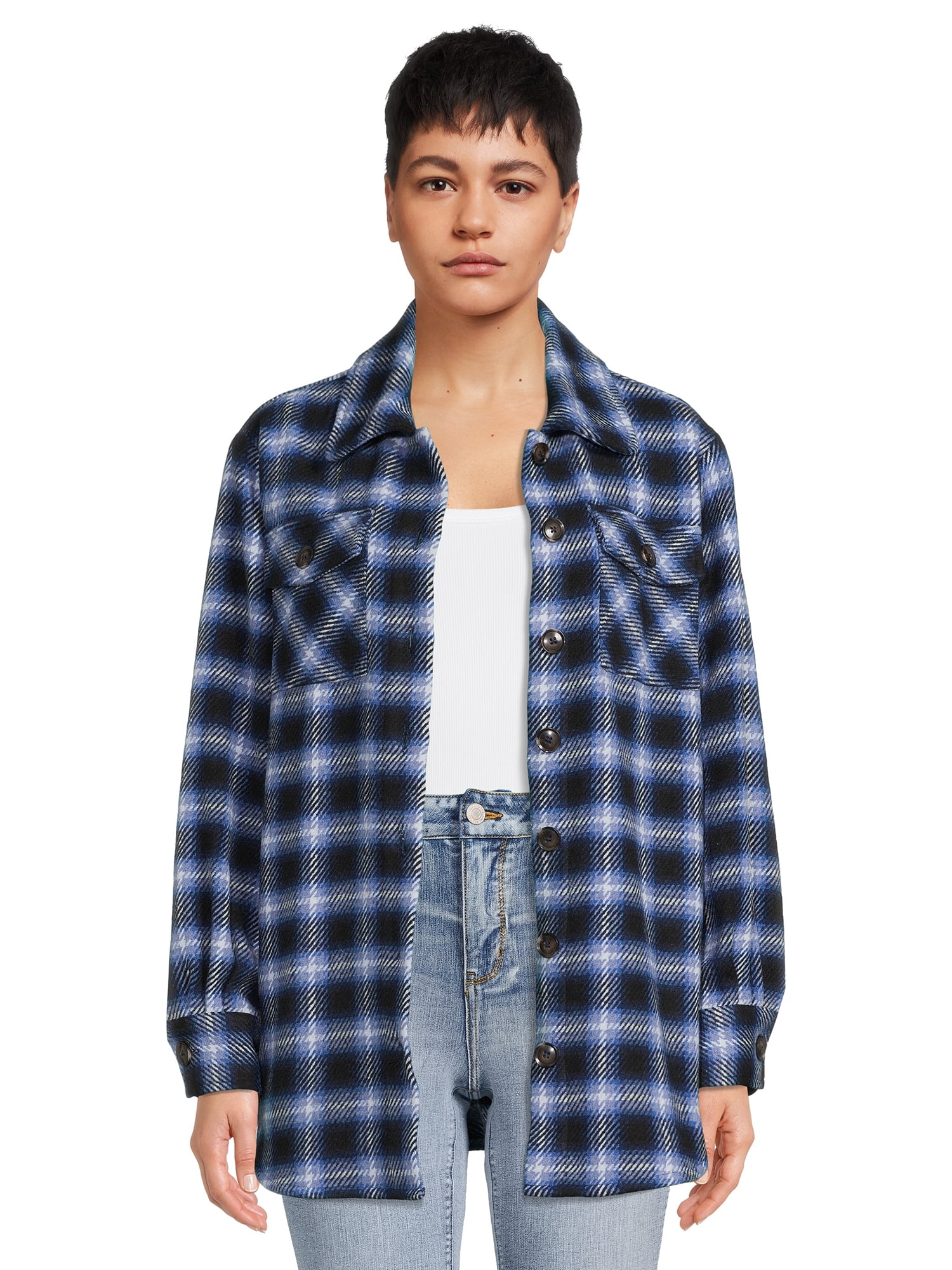 Time and Tru women's Plaid Shacket - Cozy Winter Style - Walmart.com