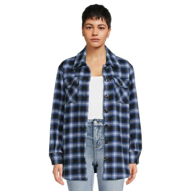 Time and Tru Women's Plaid Shacket - Walmart.com