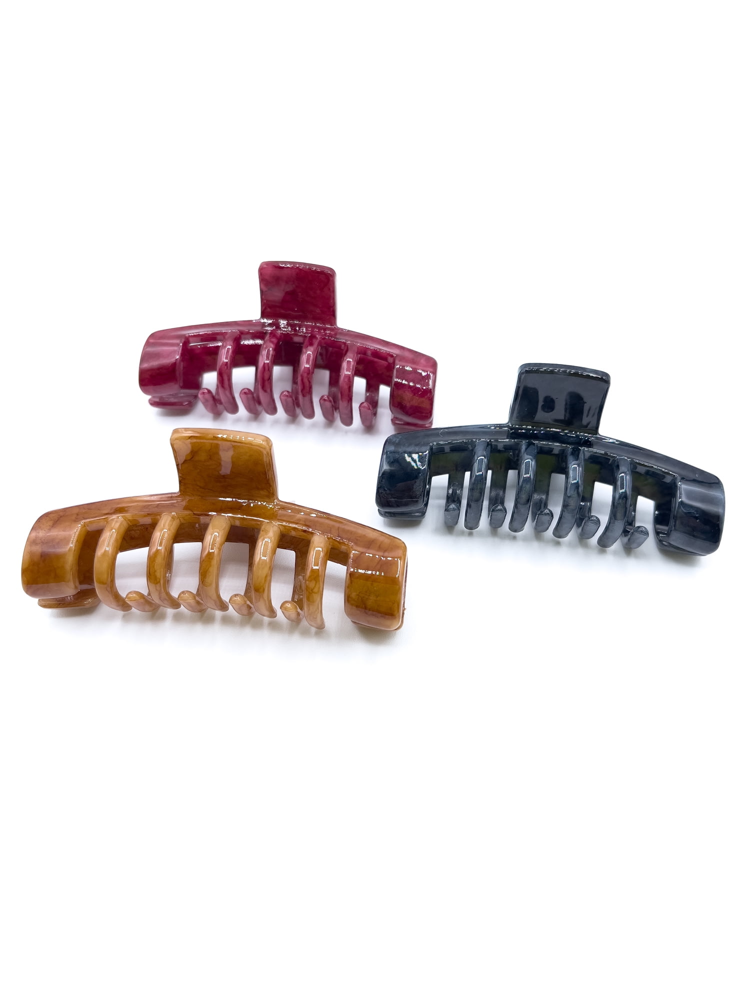 Time and Tru Women's Plastic Hair Claw Clips, 9-Pack, Pink - Walmart.com