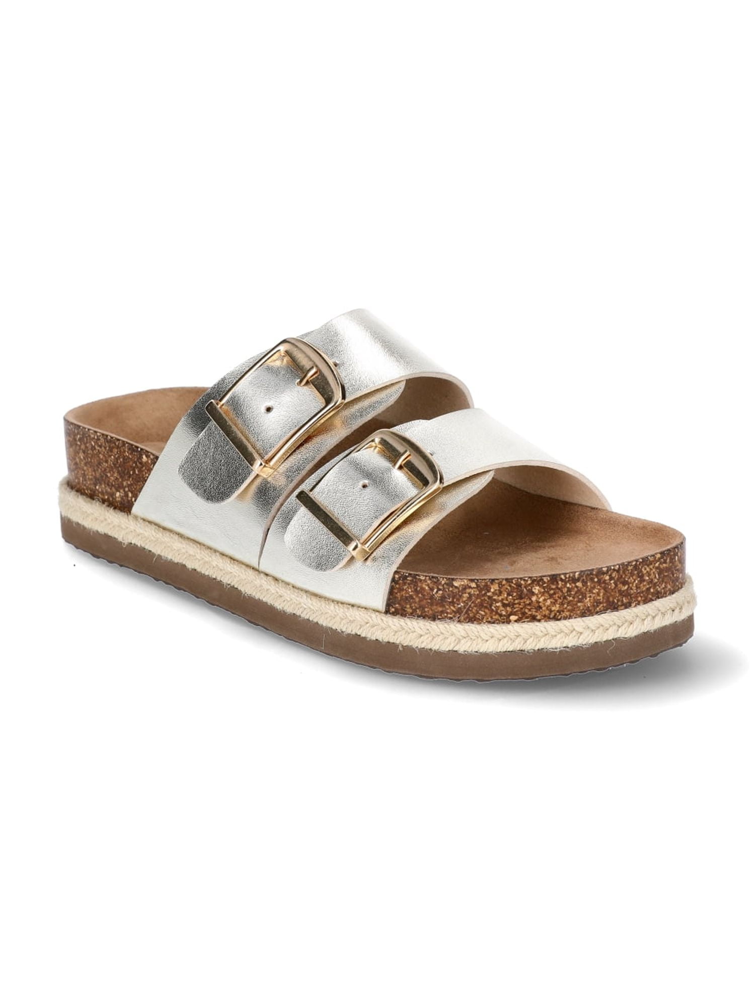 Time and Tru Women's Platform Footbed Slide Sandals - Walmart.com