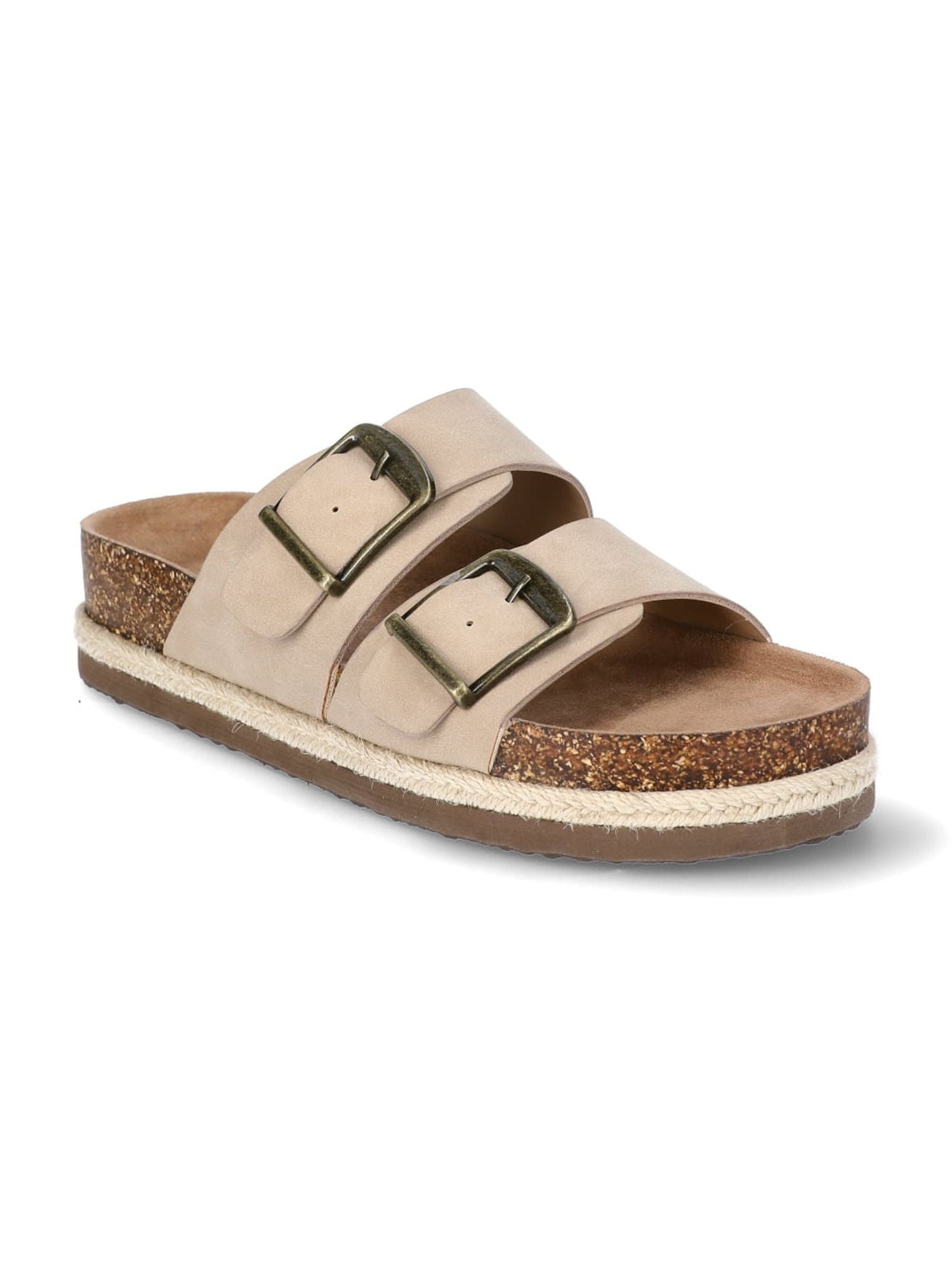 Time and Tru Women's Platform Footbed Slide Sandals - Walmart.com