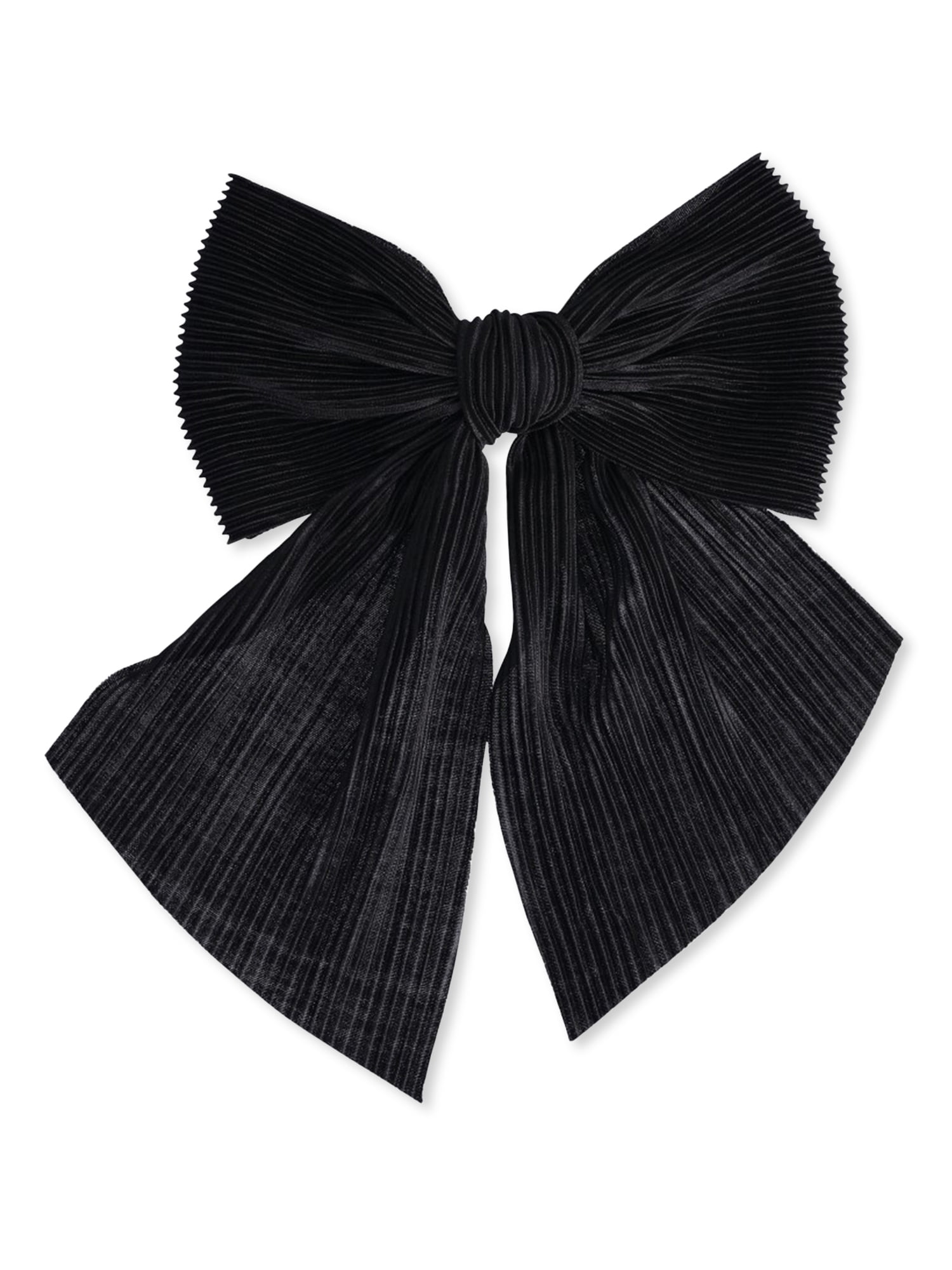 Time and Tru Women's Pleated Bow Barrette Black - Walmart.com