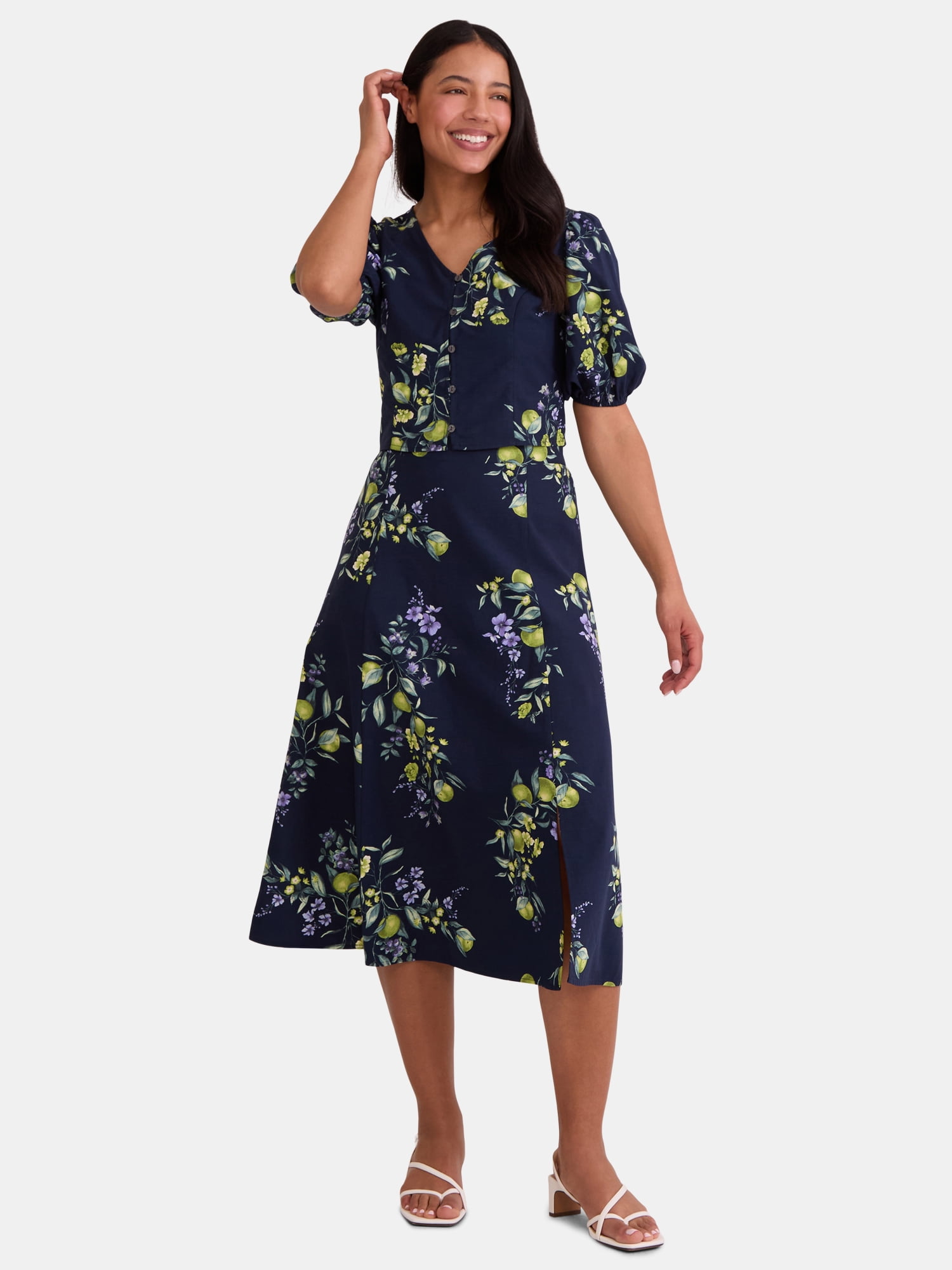 Time and Tru Women's Poplin Skirt Set, Sizes XS-XXXL - Walmart.com
