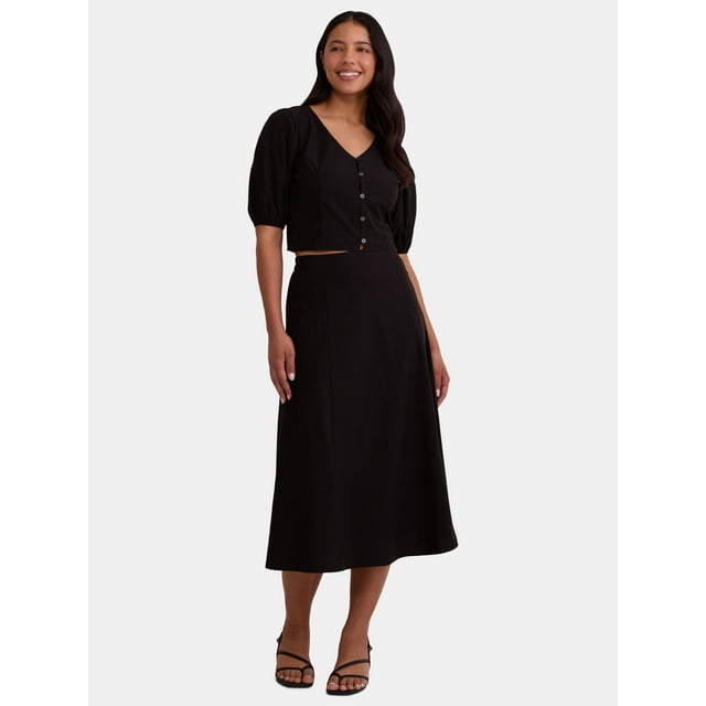Time and Tru Women's Poplin Skirt Set, Sizes XS-XXXL - Walmart.com