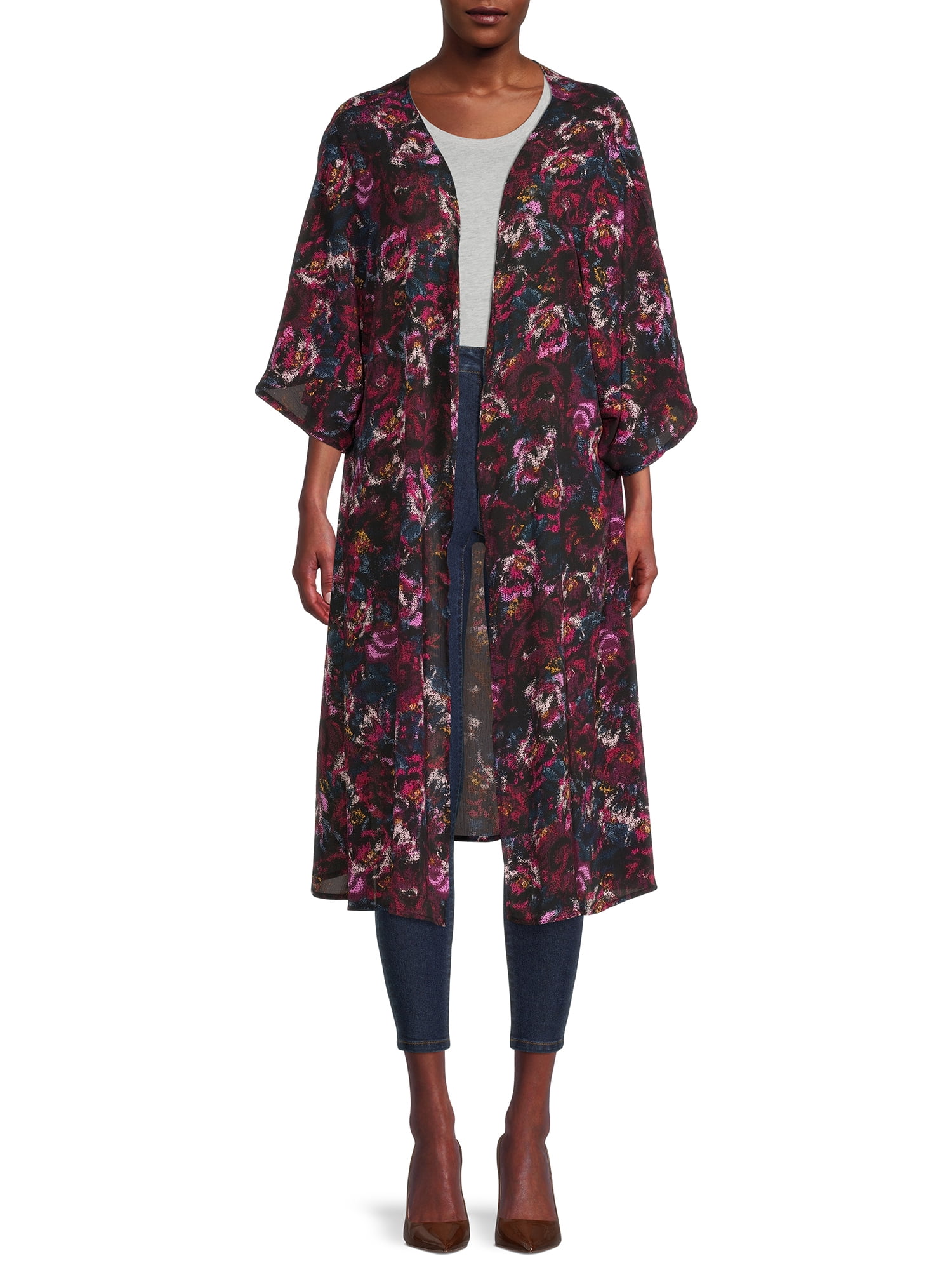 Time and Tru Women's Printed Duster - Walmart.com
