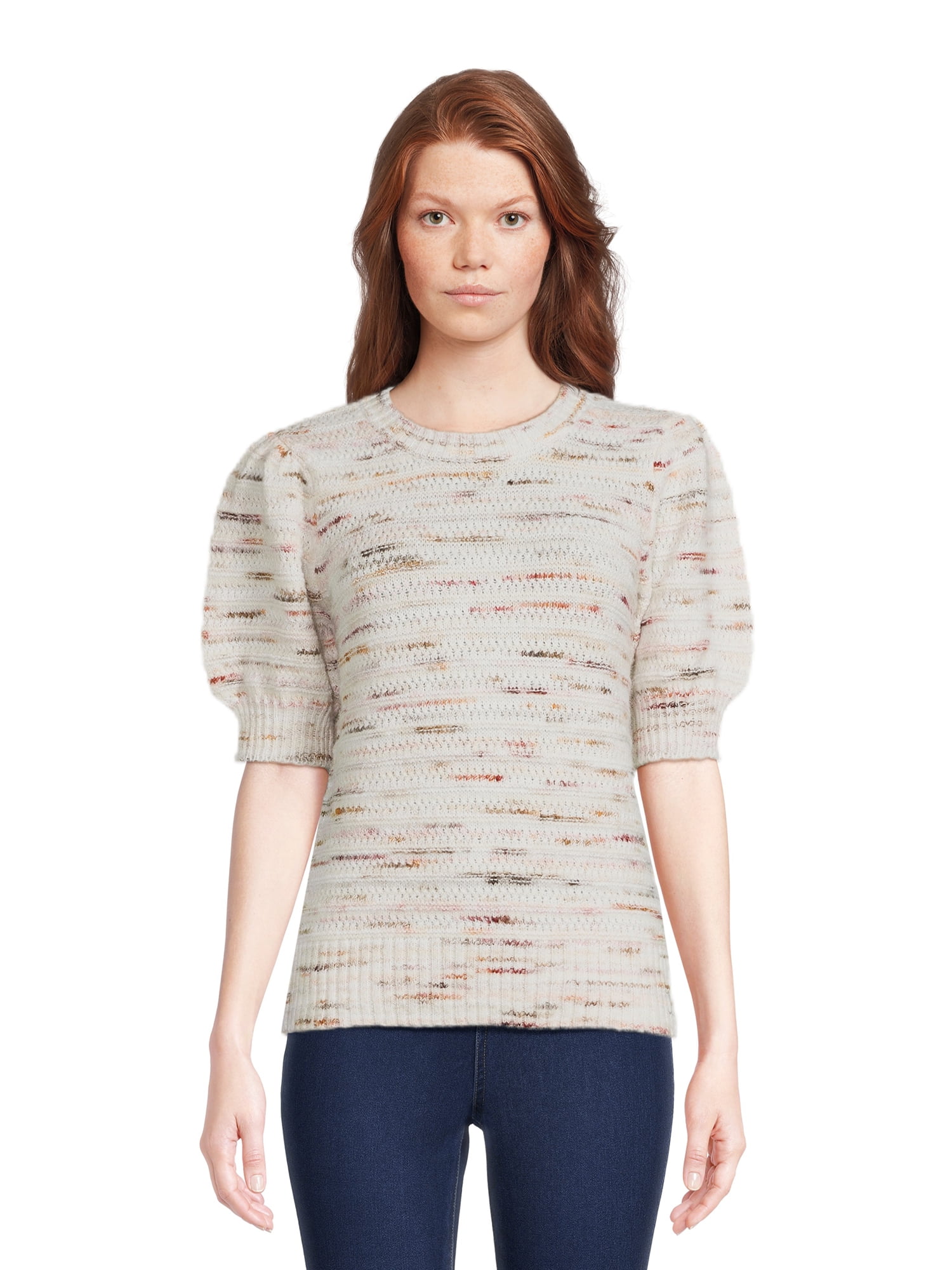 Time and Tru women's Puff Shoulder Sweater - Knit - Walmart.com