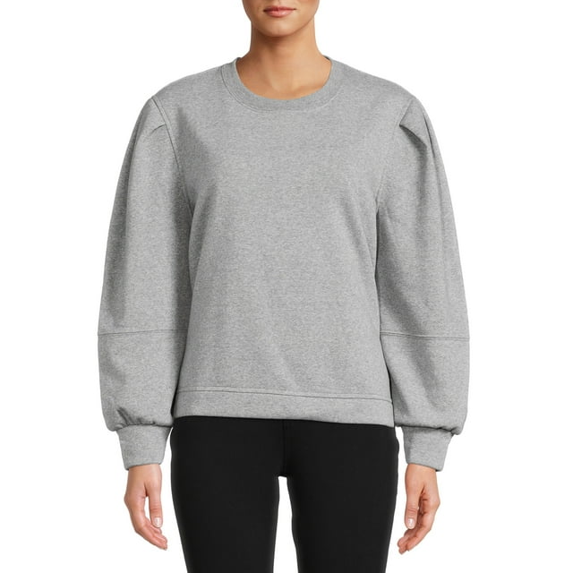 Time and Tru Women's Puff Sleeve Sweatshirt - Walmart.com