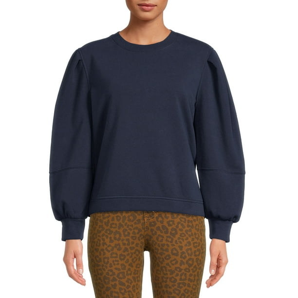 Time and Tru Women's Puff Sleeve Sweatshirt - Walmart Business Supplies