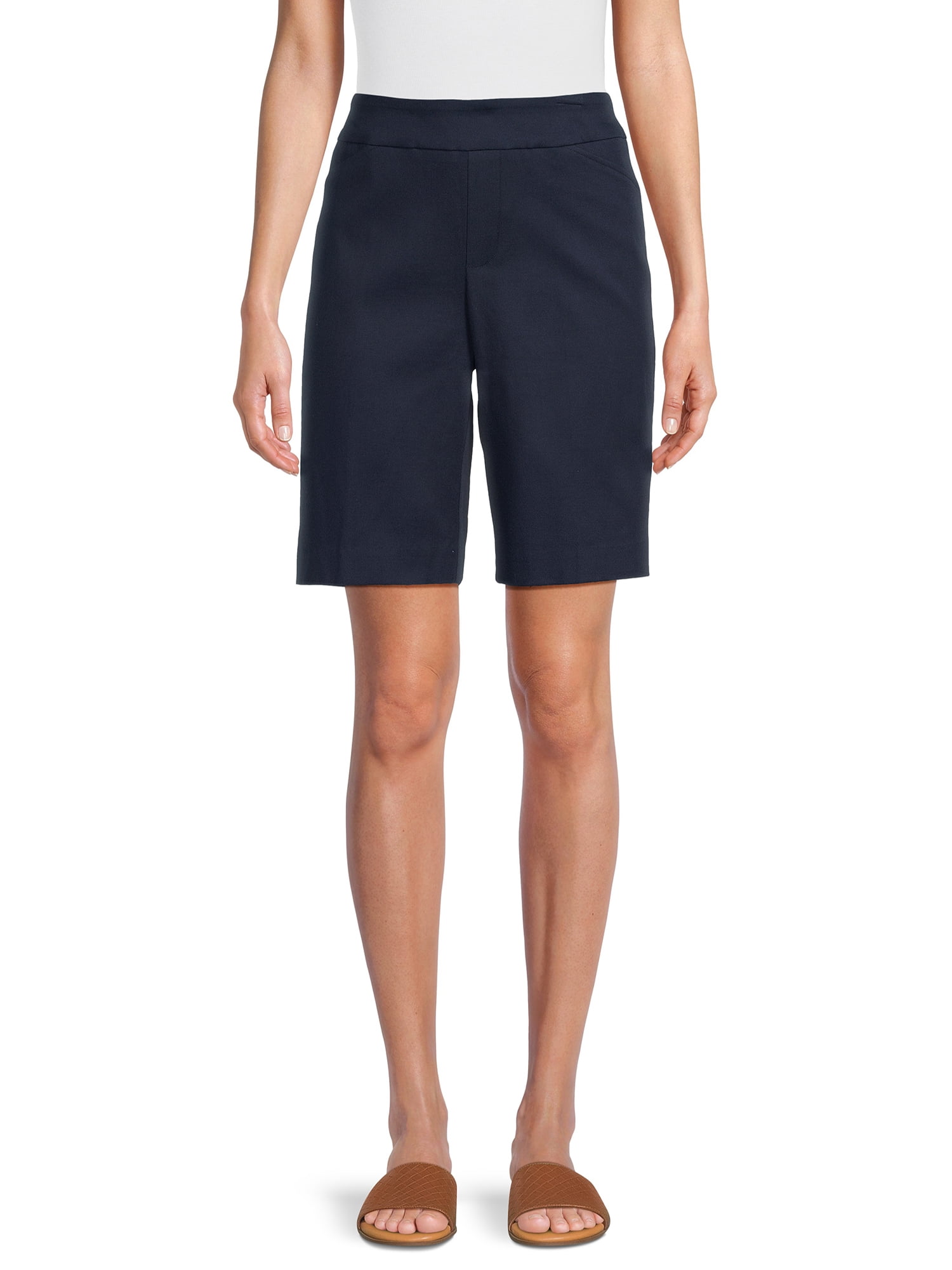 Time and Tru Women's Pull On Bermuda Shorts, 10” Inseam, Sizes XS-XXXL ...