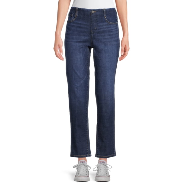 Time and Tru Women's Pull On Straight Leg Jeans - Walmart Business Supplies
