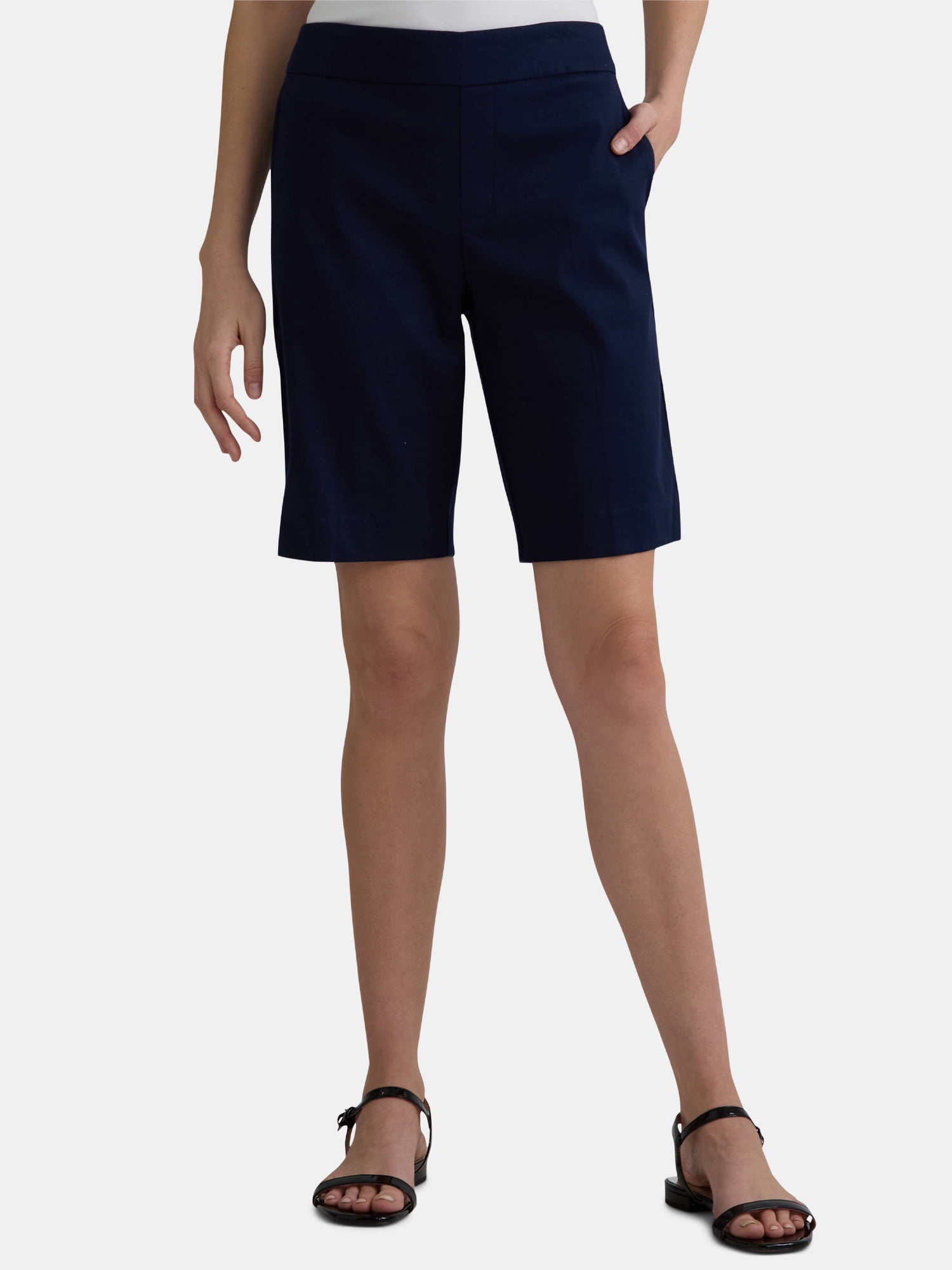 Time and Tru Women's Pull On Bermuda Shorts, 10" Inseam, Sizes XS-XXXL ...