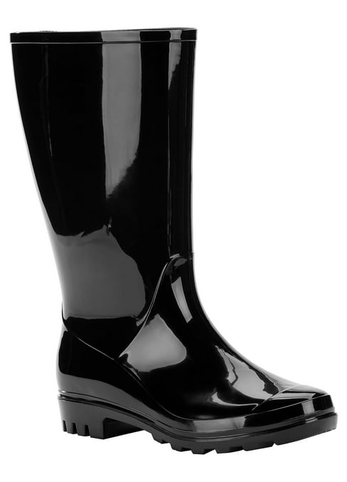 Shiny Lucky Horseshoes Rubber Mid Calf Sporty Women Rain Boot - Walmart.com