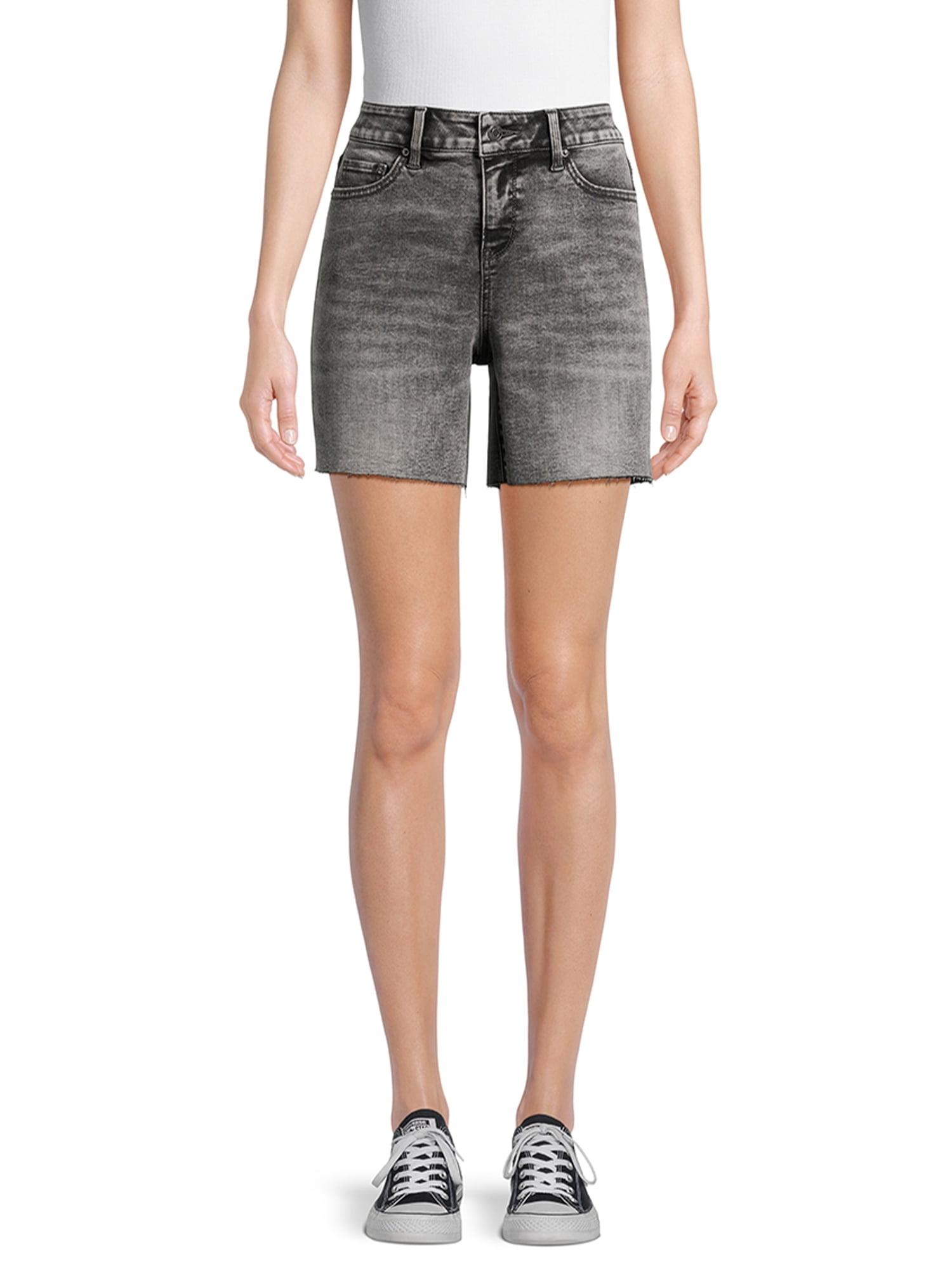 Time and Tru women's Raw Hem Denim Shorts - Classic Fit - Walmart.com