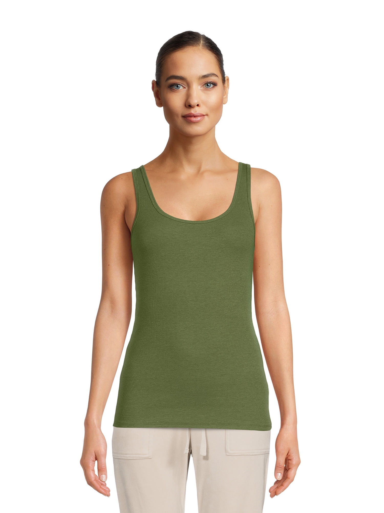 Time and Tru Women's Rib Tank Top - Walmart.com