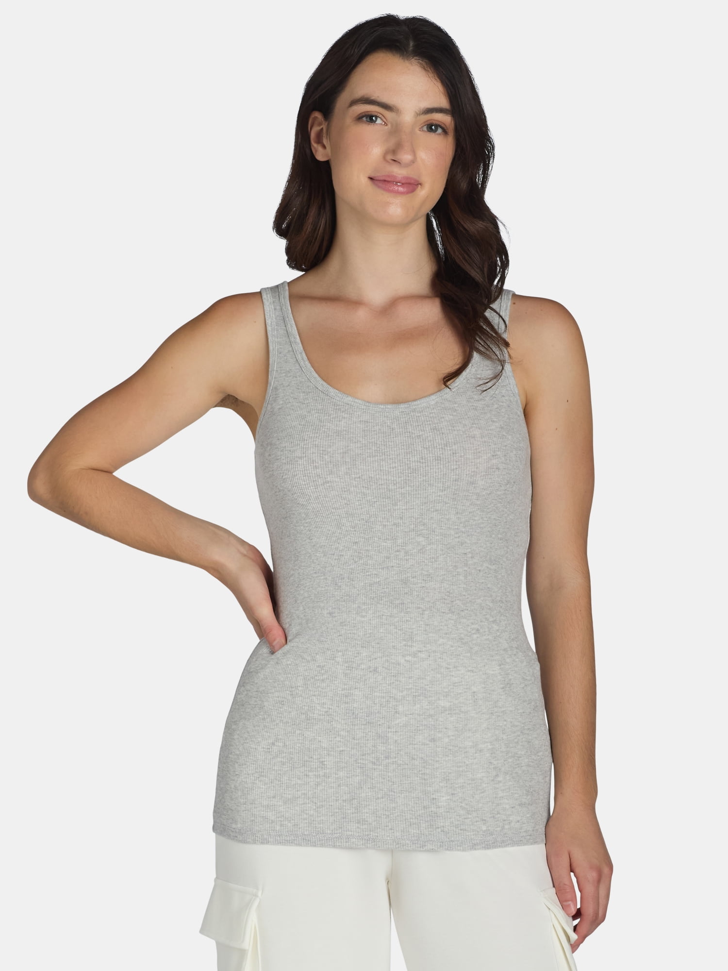 Time and Tru Women's Ribbed Tank Top Sizes XS-XXXL, Sleeveless Scoop ...
