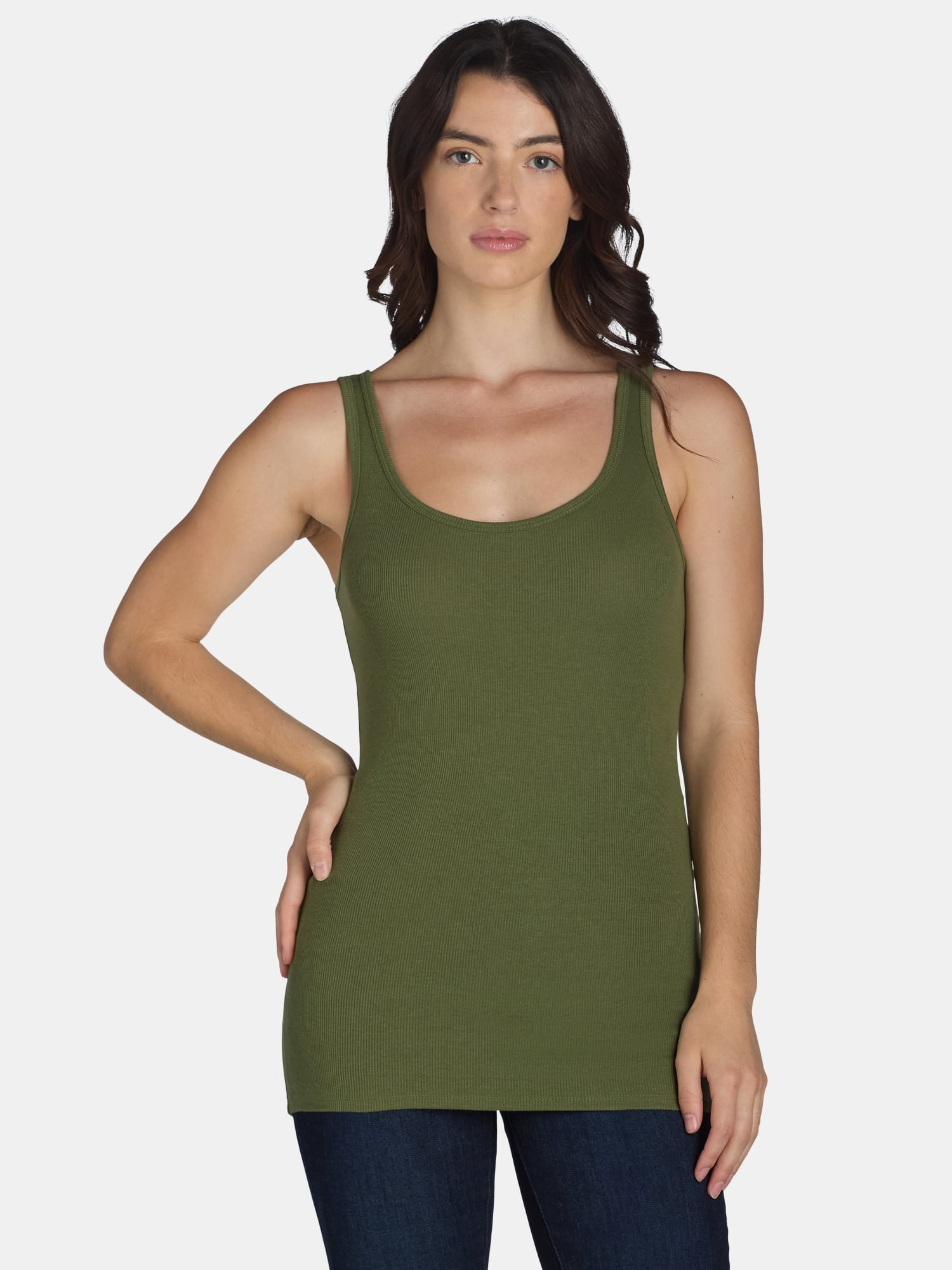 Time and Tru Women's Ribbed Tank Top, Sizes XS-XXXL - Walmart.com