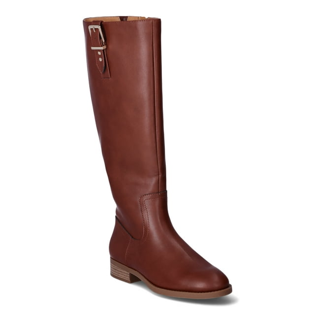 Time and Tru Women's Riding Boots, Wide Width Available - Walmart ...