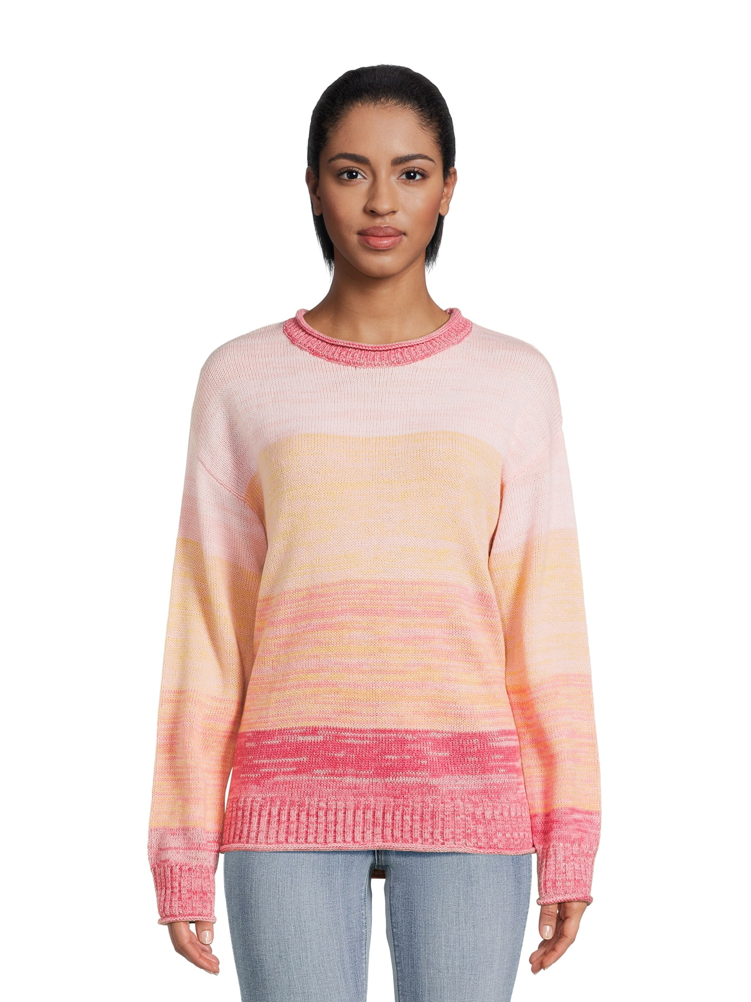 Time and Tru Women's Roll Neck Pullover Sweater, Midweight, Sizes XS ...