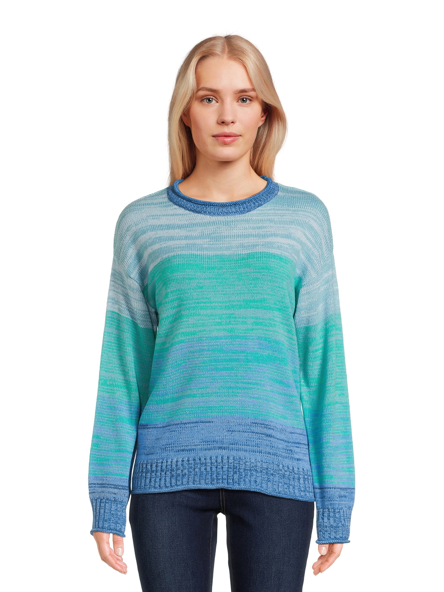 Time and Tru Women's Roll Neck Pullover Sweater, Midweight, Sizes XS ...