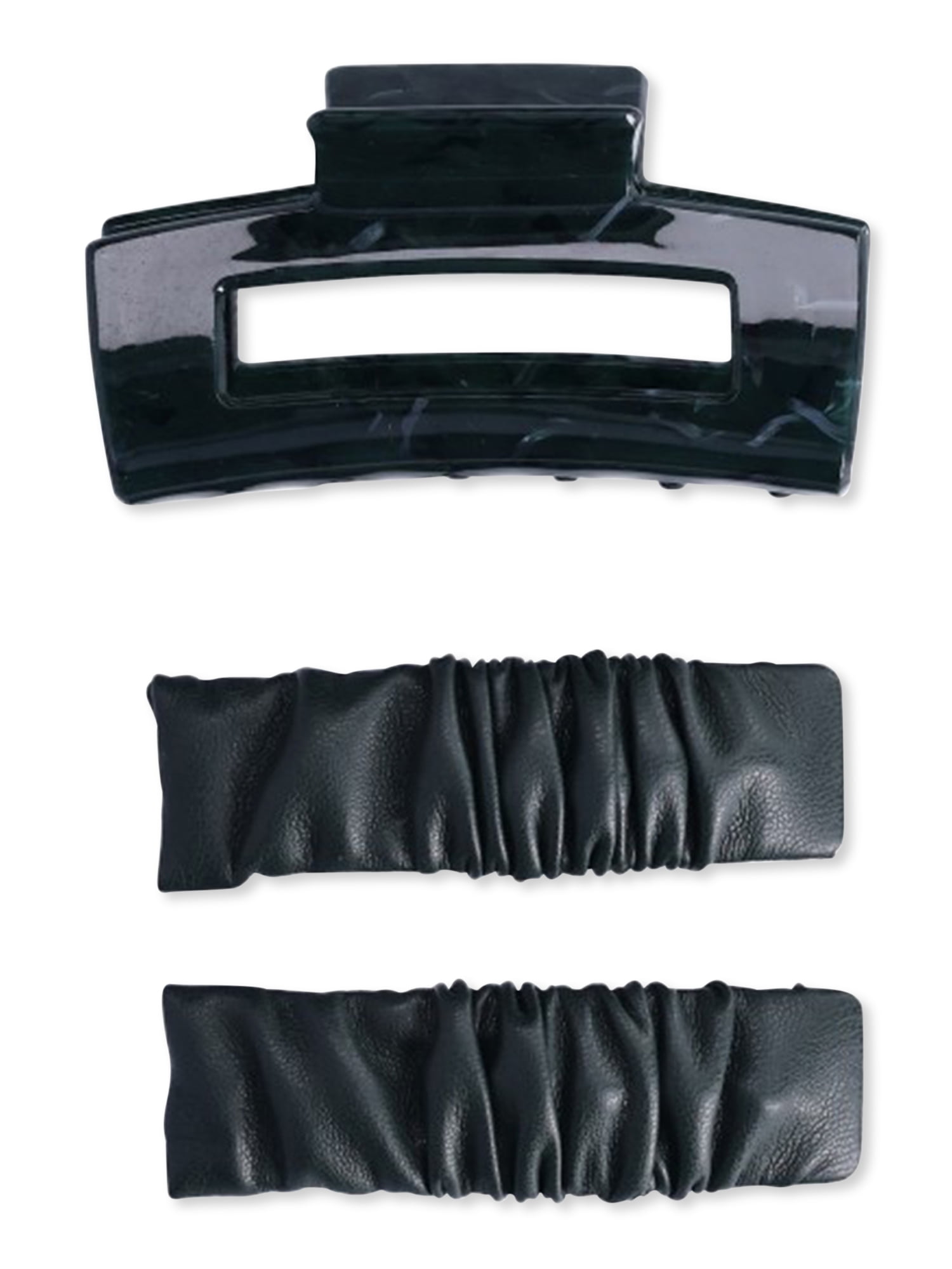 Time and Tru Women's Ruched Clips and Square Claw Set, 3-Pack - Walmart.com