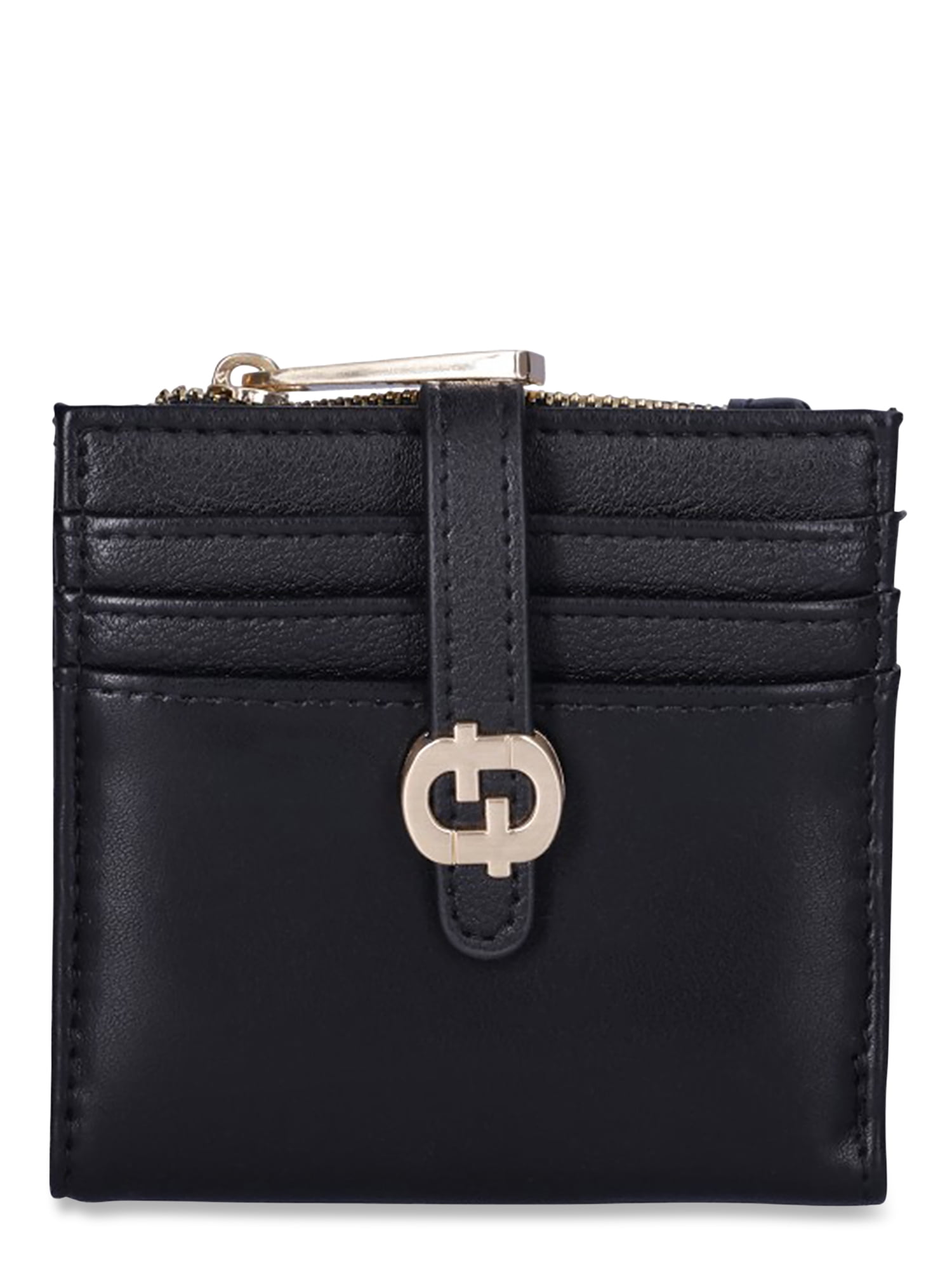 Time and Tru Classic Card Wallet with Magnet Fastener for Female, Black ...