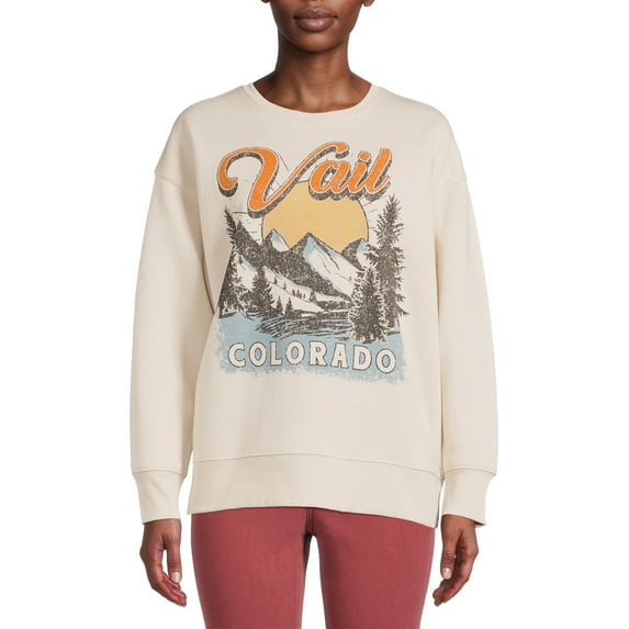 Time and Tru Women’s Scenic Graphic Sweatshirt - Walmart.com