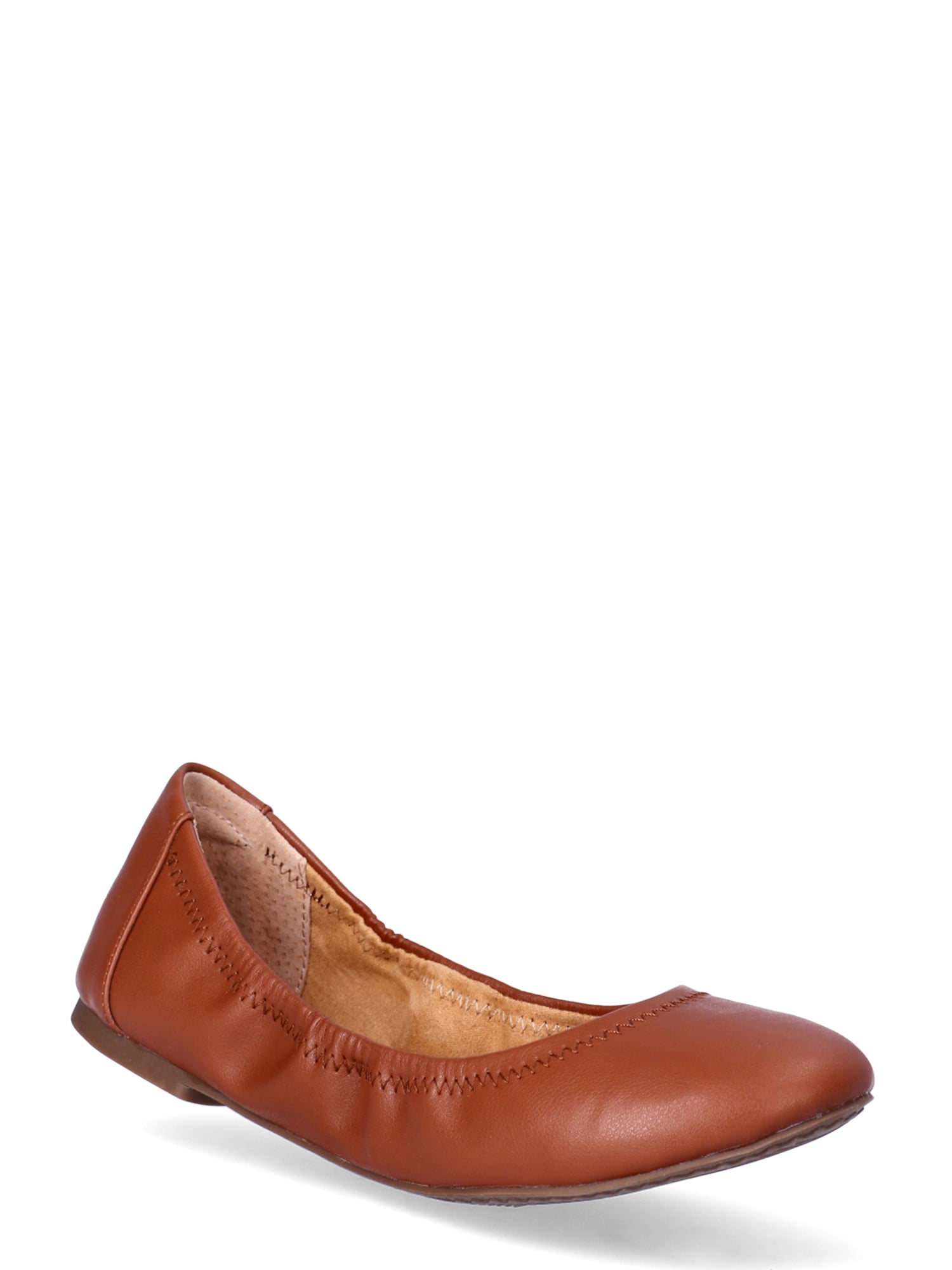 Time and Tru Women’s Scrunch Ballet Flats, Sizes 6-11, Wide Width ...