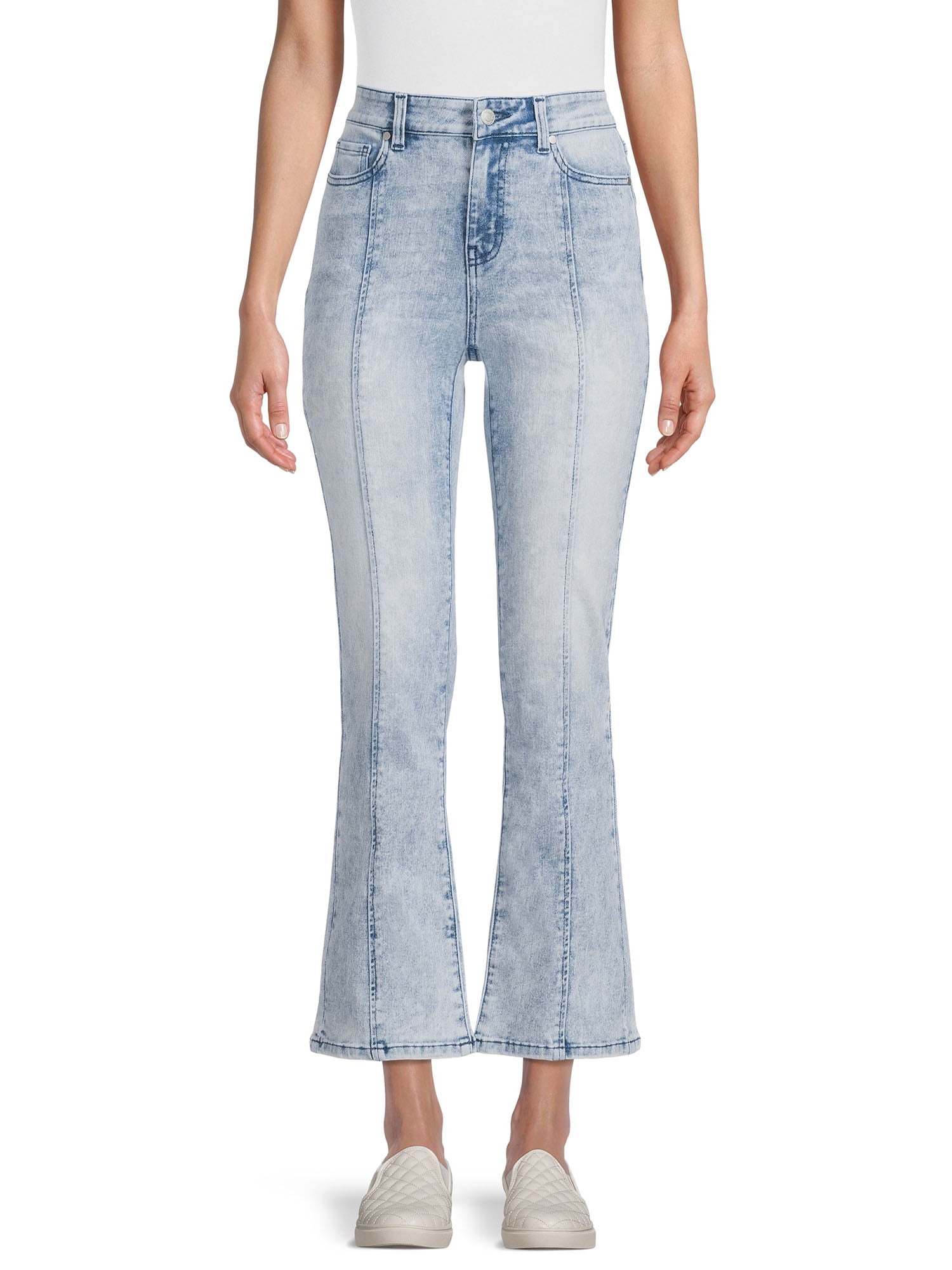 Time and Tru women's Seamed Flare Jeans - Mid-Rise Waist - Walmart.com