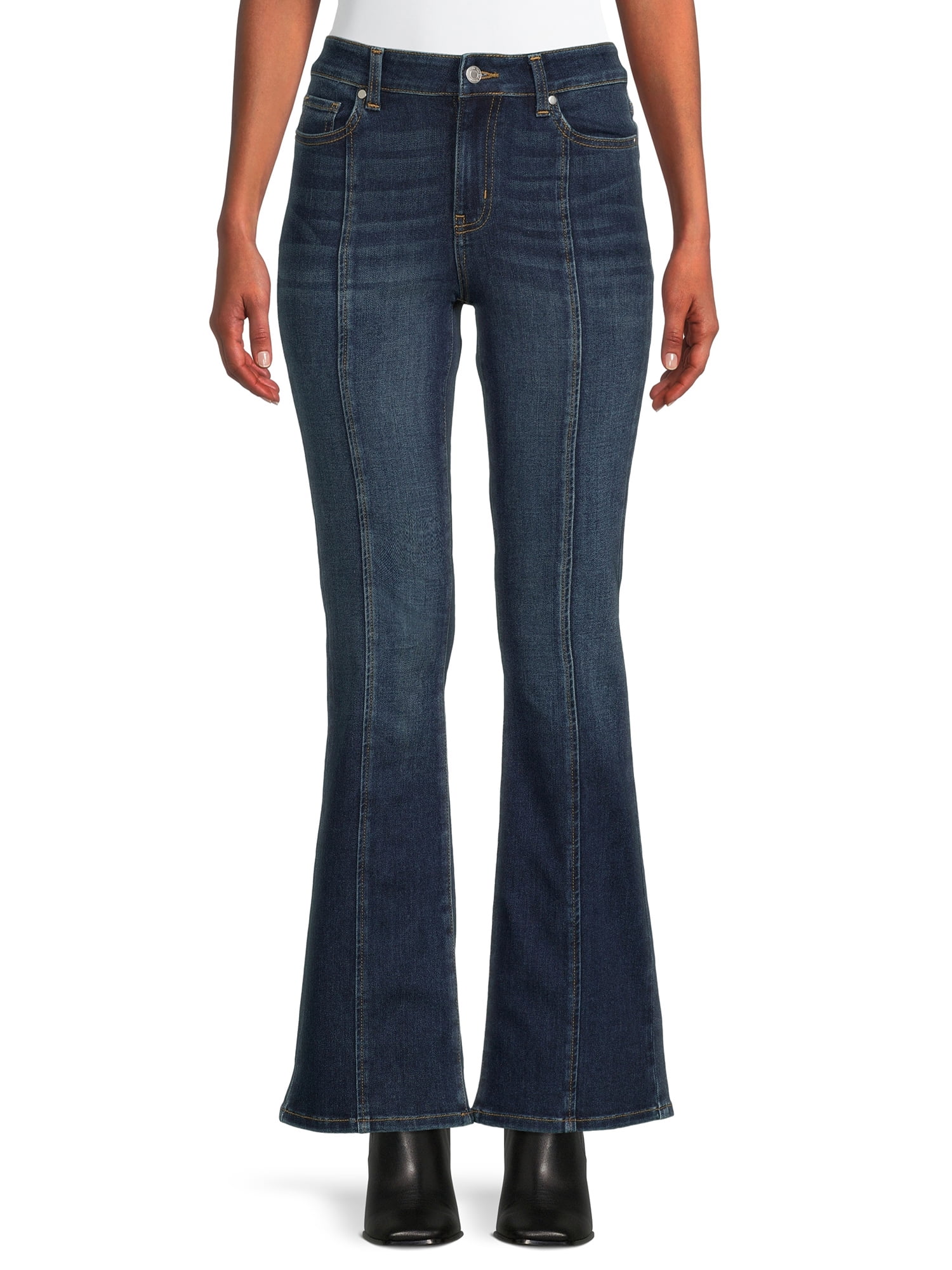 Time and Tru Women's Seamed Flare Jeans - Walmart.com