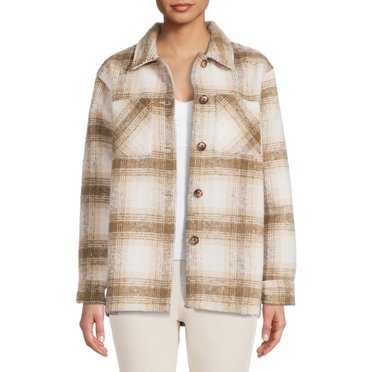 Time and Tru Women's Plaid Shacket - Walmart.com