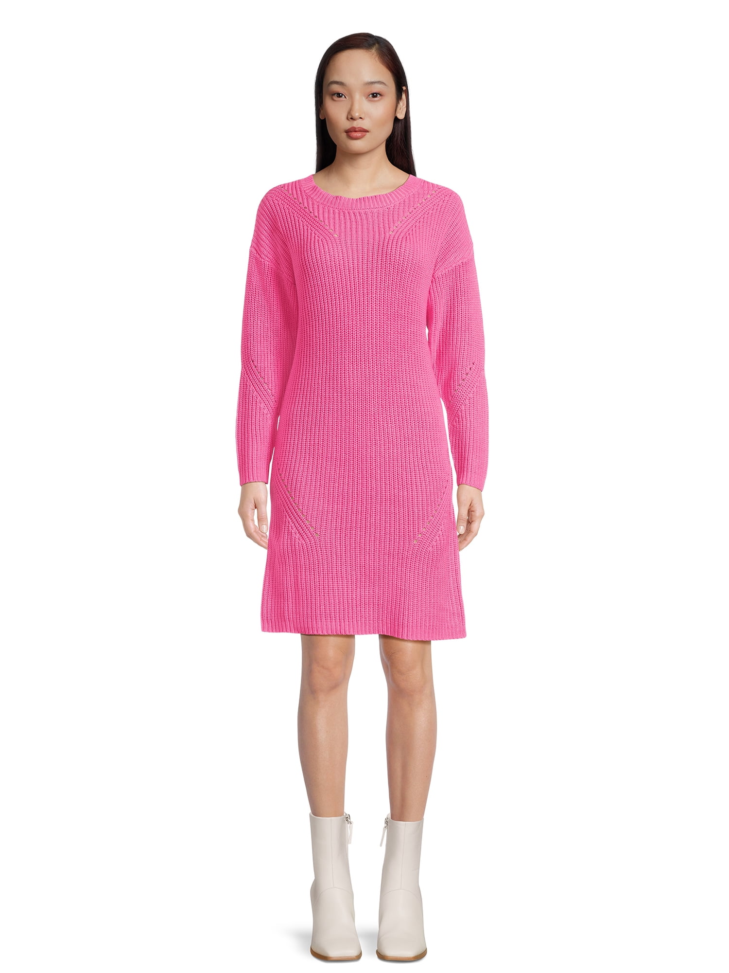 Time and Tru Women's Shaker Knit Sweater Dress, Sizes XS-XXXL - Walmart.com