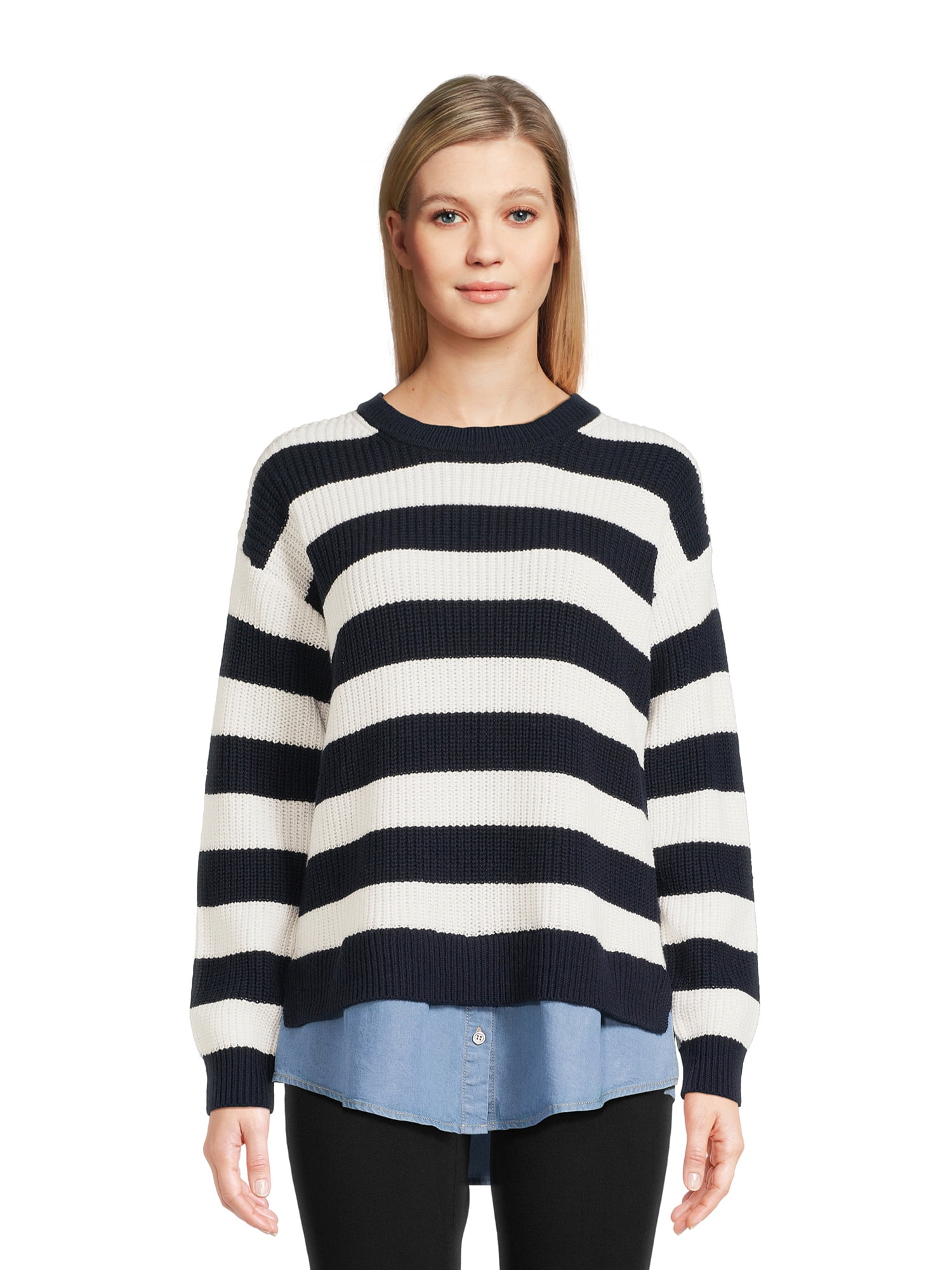 Time and Tru Women's Shaker Sweater, Sizes XS-XXXL - Walmart.com