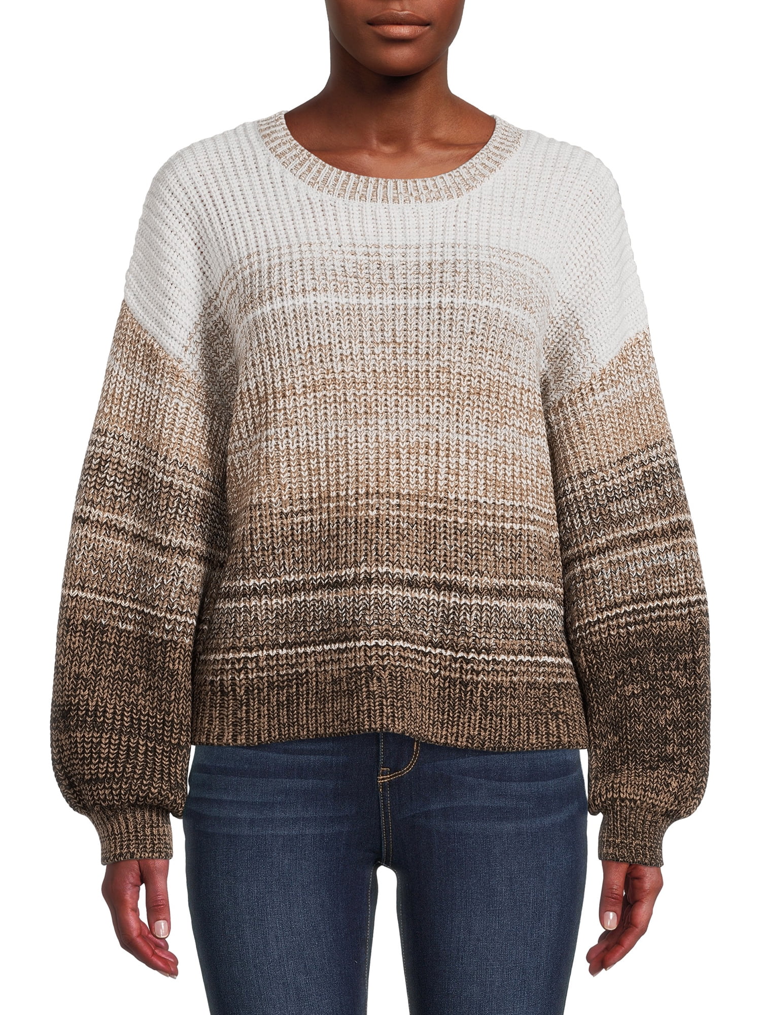 Time and Tru Women's Shaker Sweater - Walmart.com