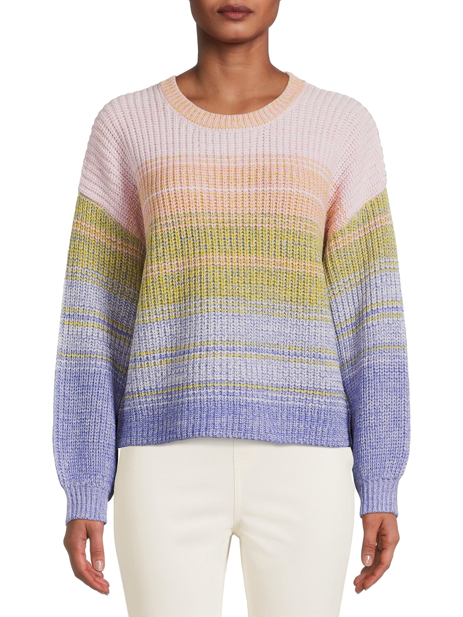 Time and Tru Women's Shaker Sweater - Walmart.com