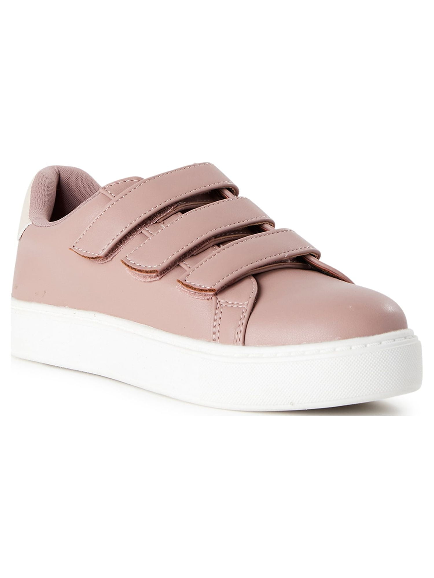 Time and Tru Women's Pink Fashion Sneakers with Velcro Straps and ...