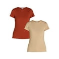 Time and Tru Women's Smoothing Tee with Short Sleeves, 2-Pack, Sizes XS ...