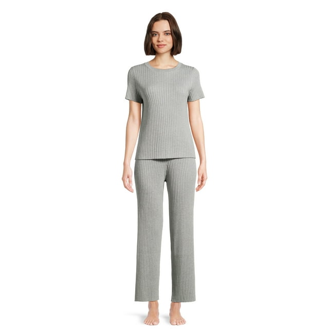 Time and Tru Women's Short Sleeve Top and Wide Leg Pants Set, 2-Piece, Sizes XS-XXXL - Walmart.com