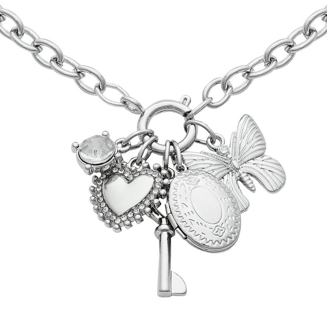Time and Tru Women's Silver-Tone Interchangeable Locket Theme Charms ...